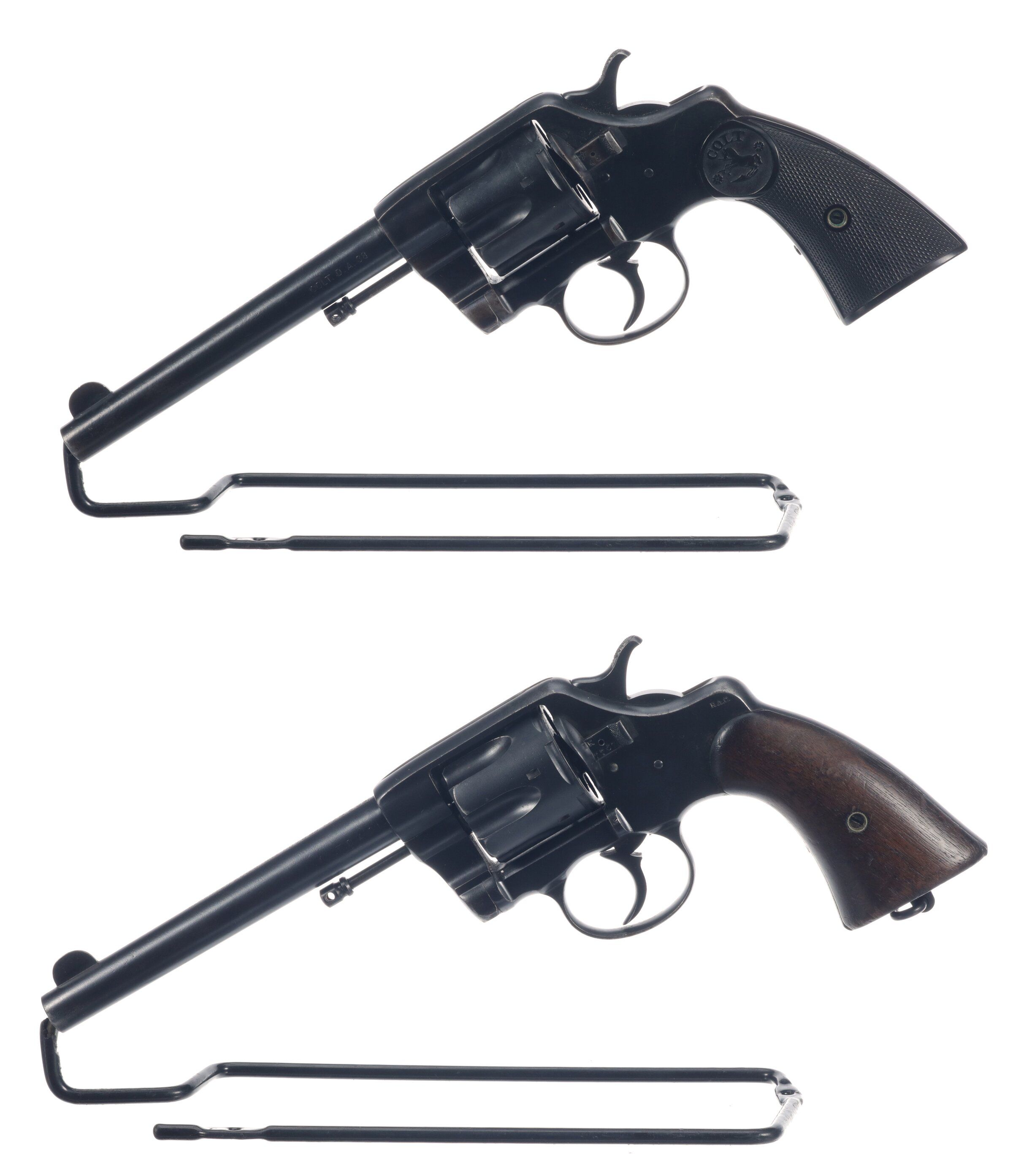 Two Colt New Army & Navy Double Action Revolvers with Holsters | Rock ...