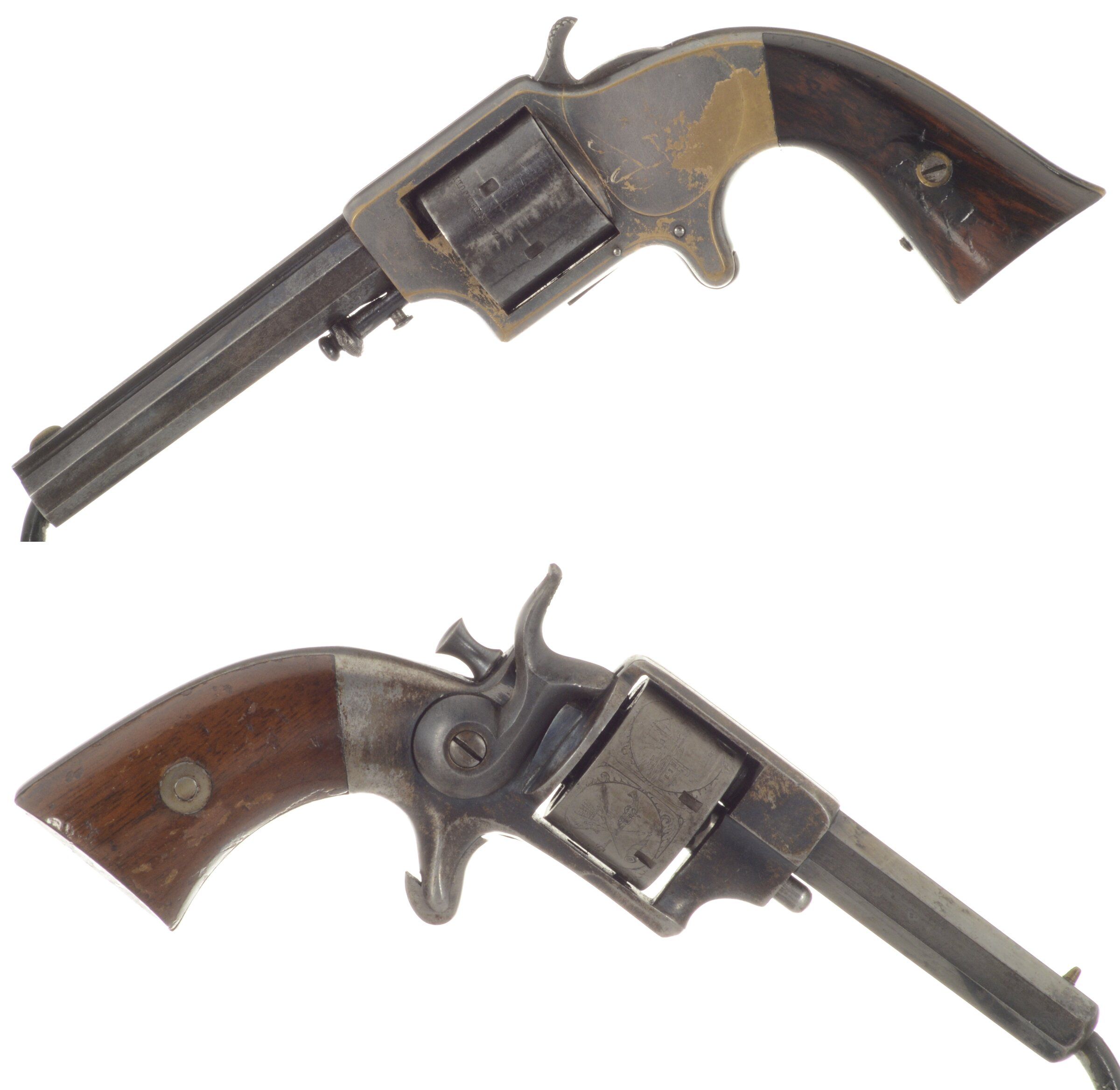 Two Antique American Cartridge Revolvers with Holsters | Rock Island ...