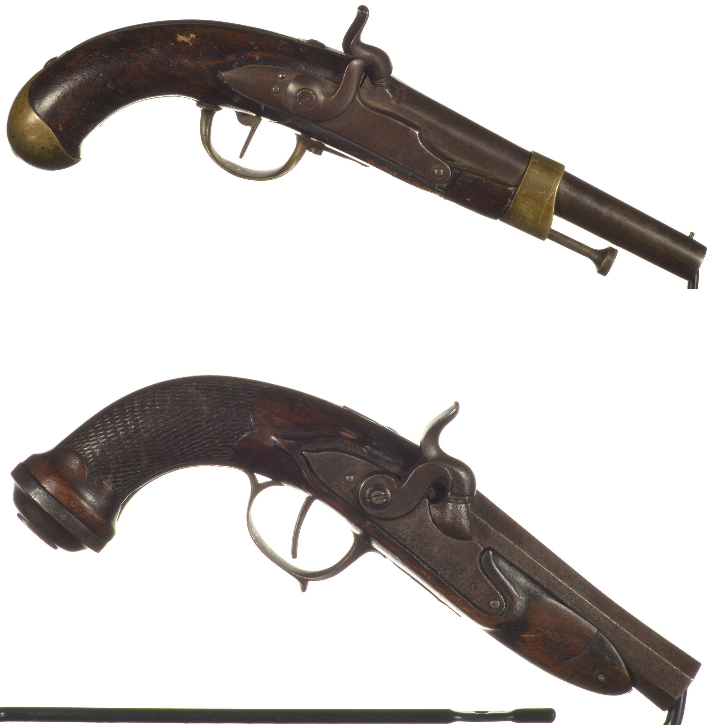 Two French Percussion Conversion Pistols | Rock Island Auction