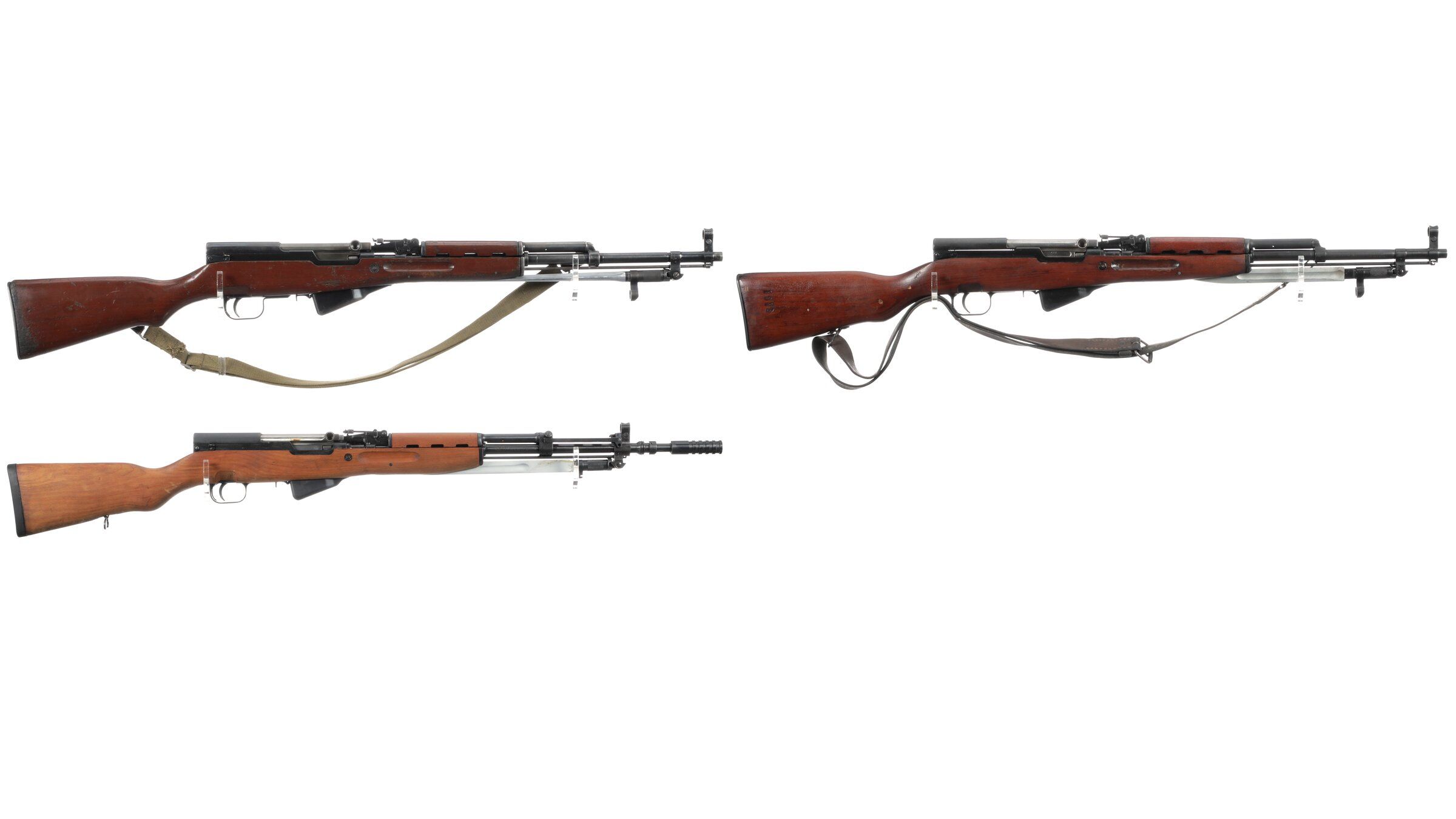 Three SKS Pattern Semi-Automatic Rifles with Bayonets | Rock Island Auction