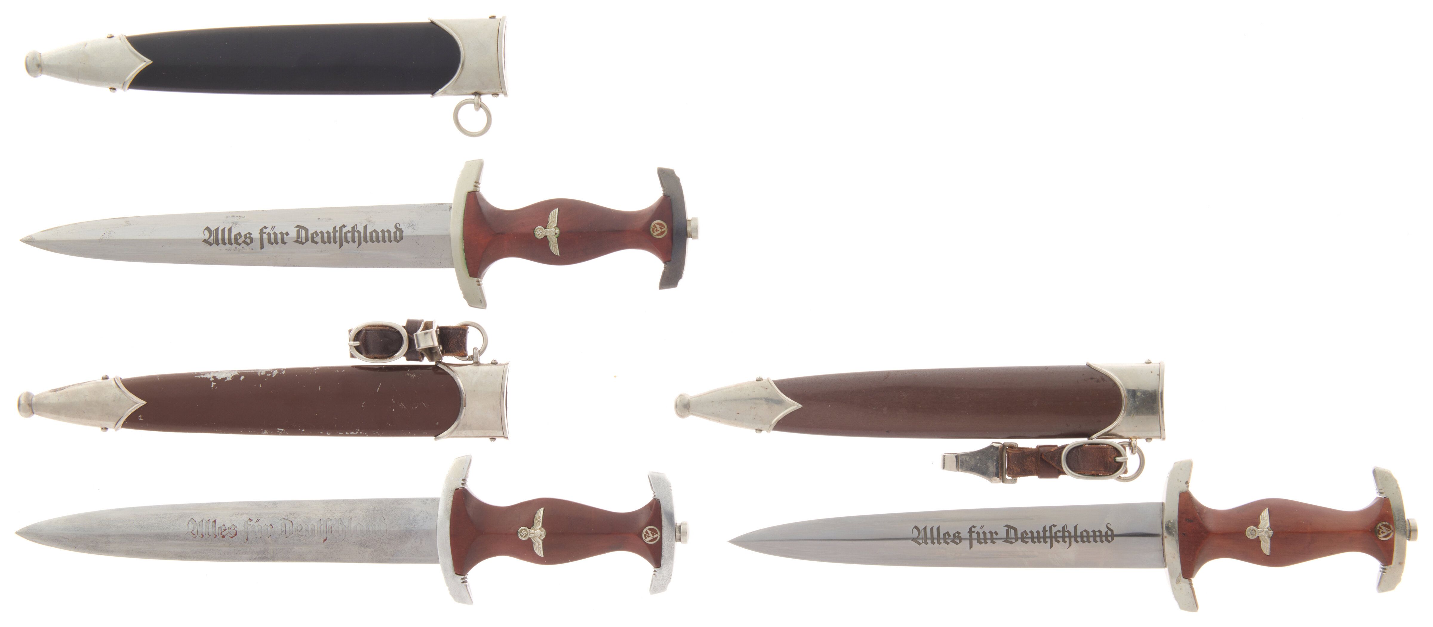 Three German SA Uniform Pattern Daggers with Scabbards | Rock Island ...