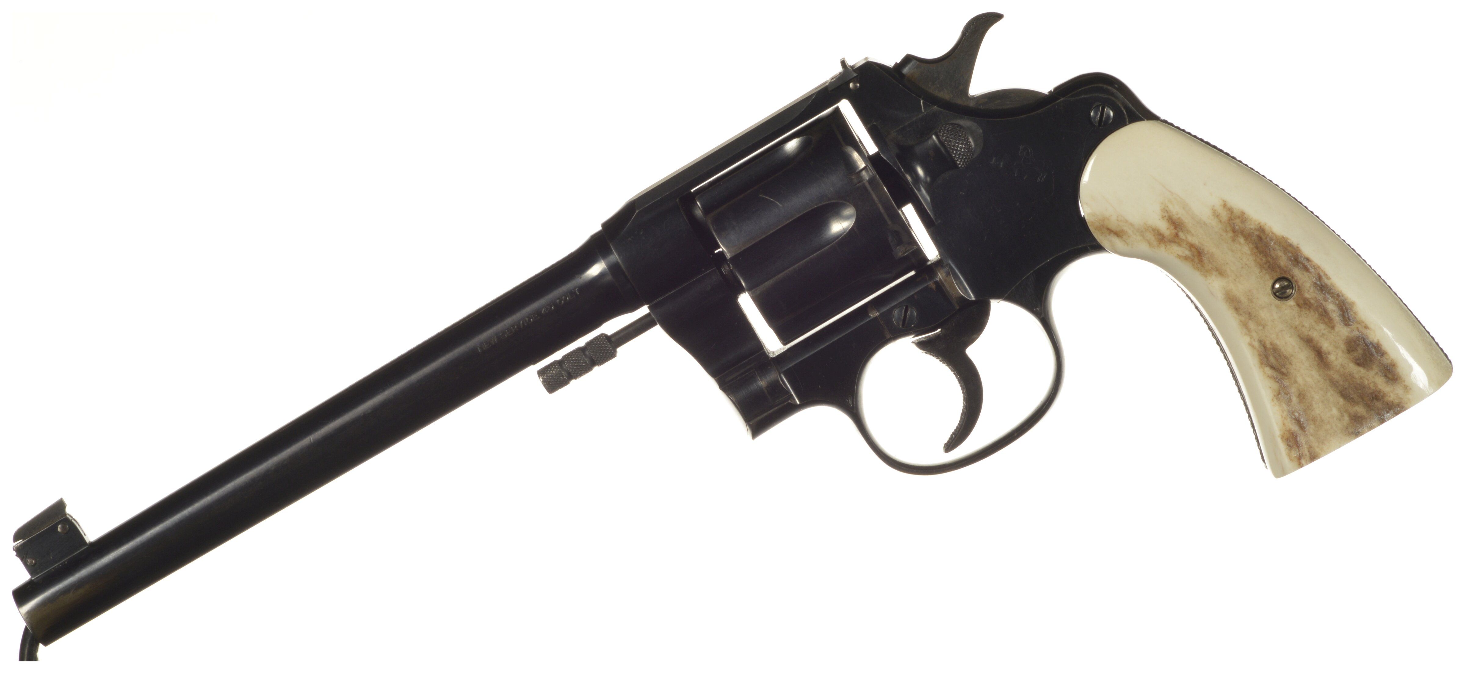 Colt New Service Target Double Action Revolver with Stag Grips | Rock ...