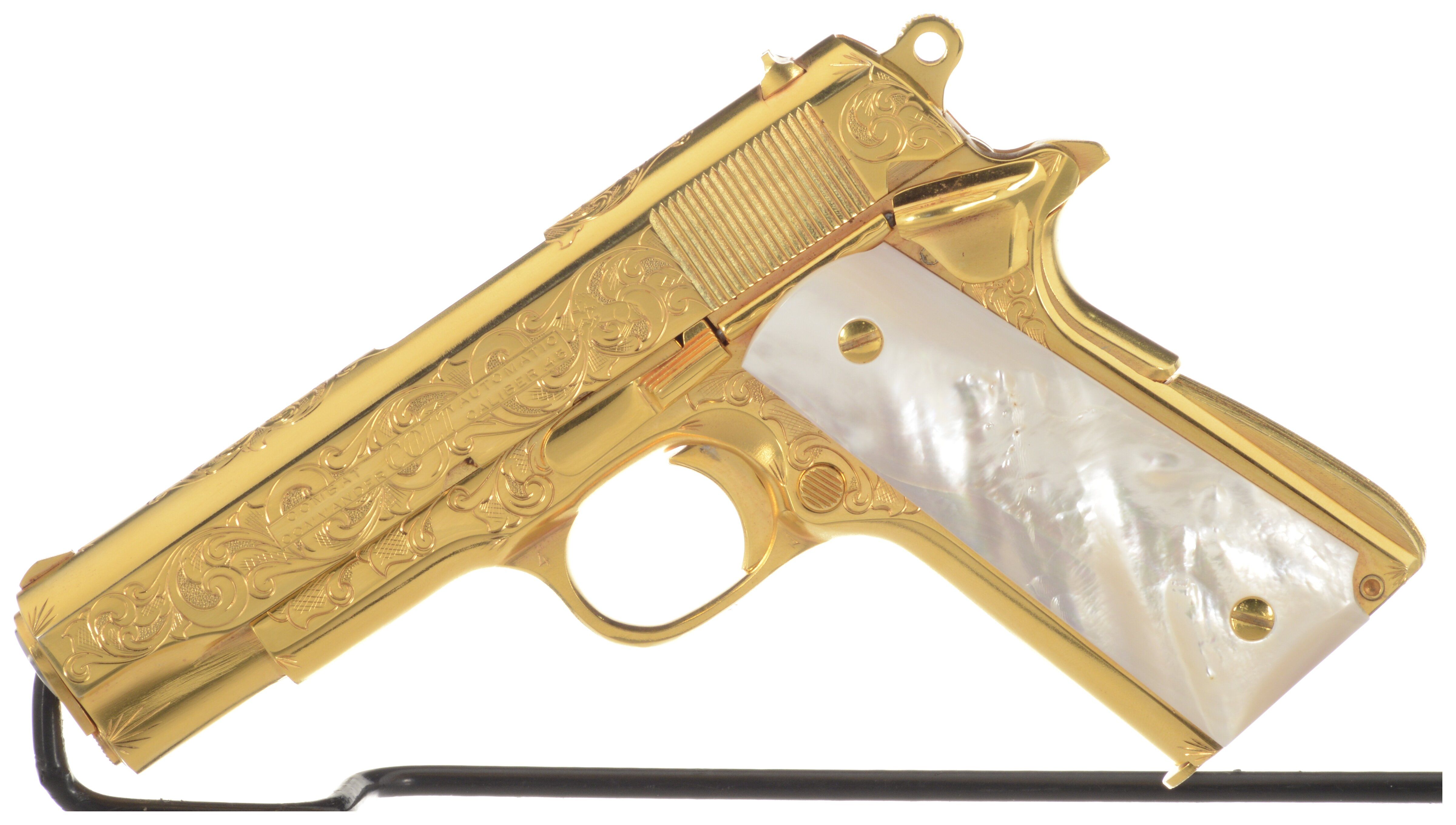 Jeff Flannery Signed Engraved Gold Plated Colt Combat Commander | Rock ...