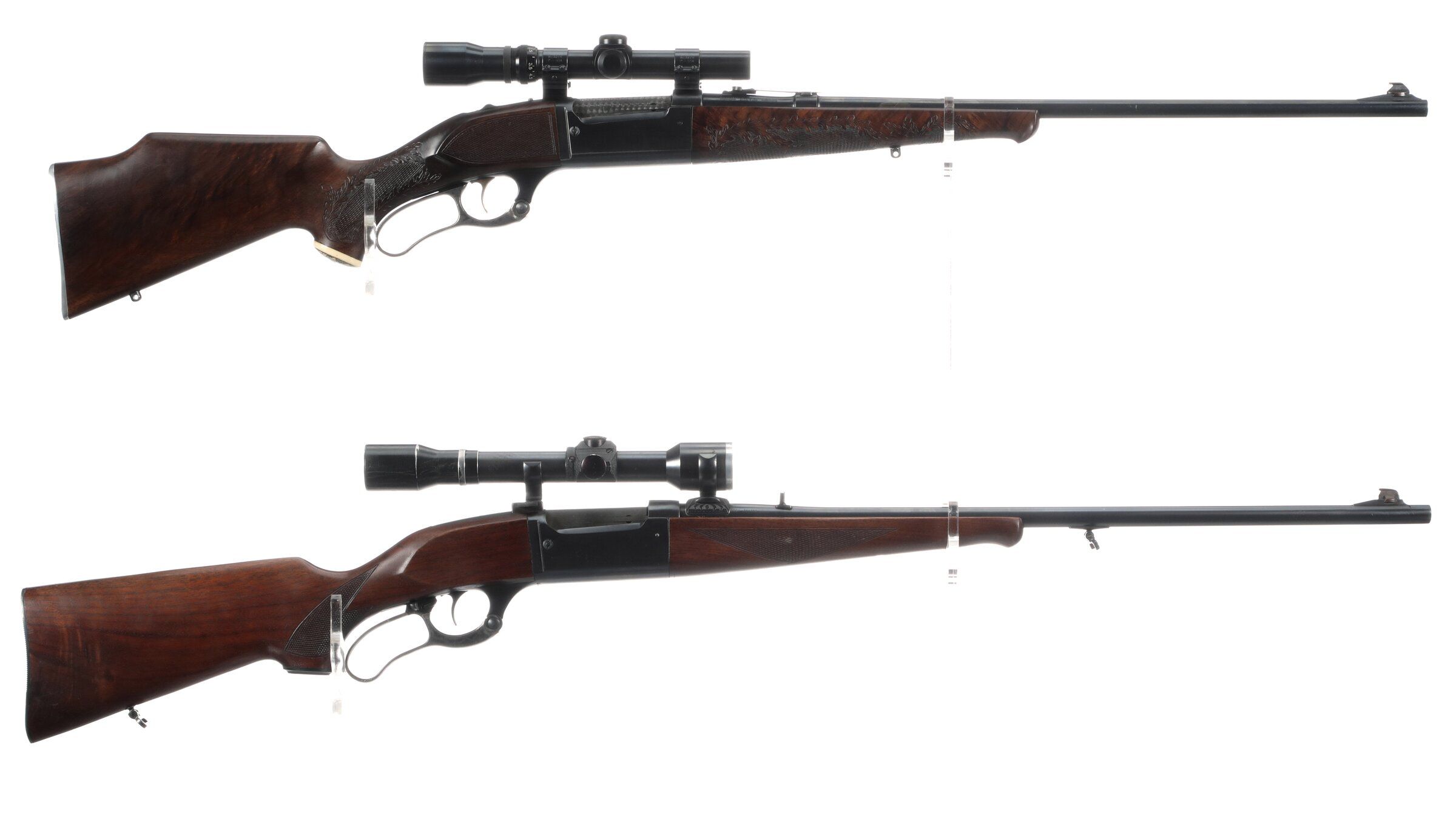 Two Savage Model 99 Lever Action Rifles with Scopes | Rock Island Auction