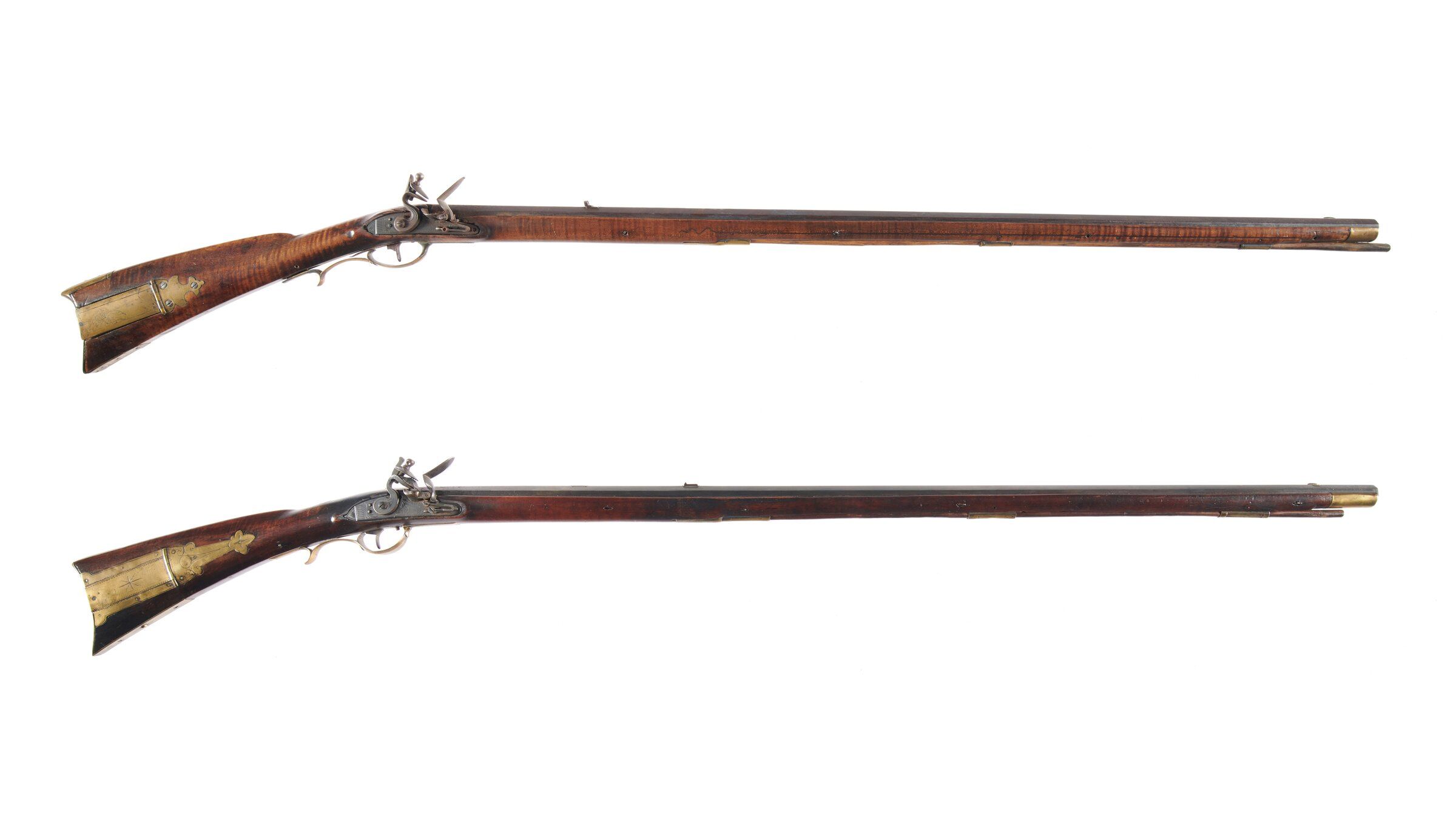 Two Engraved American Flintlock "Smooth Rifles" | Rock Island Auction