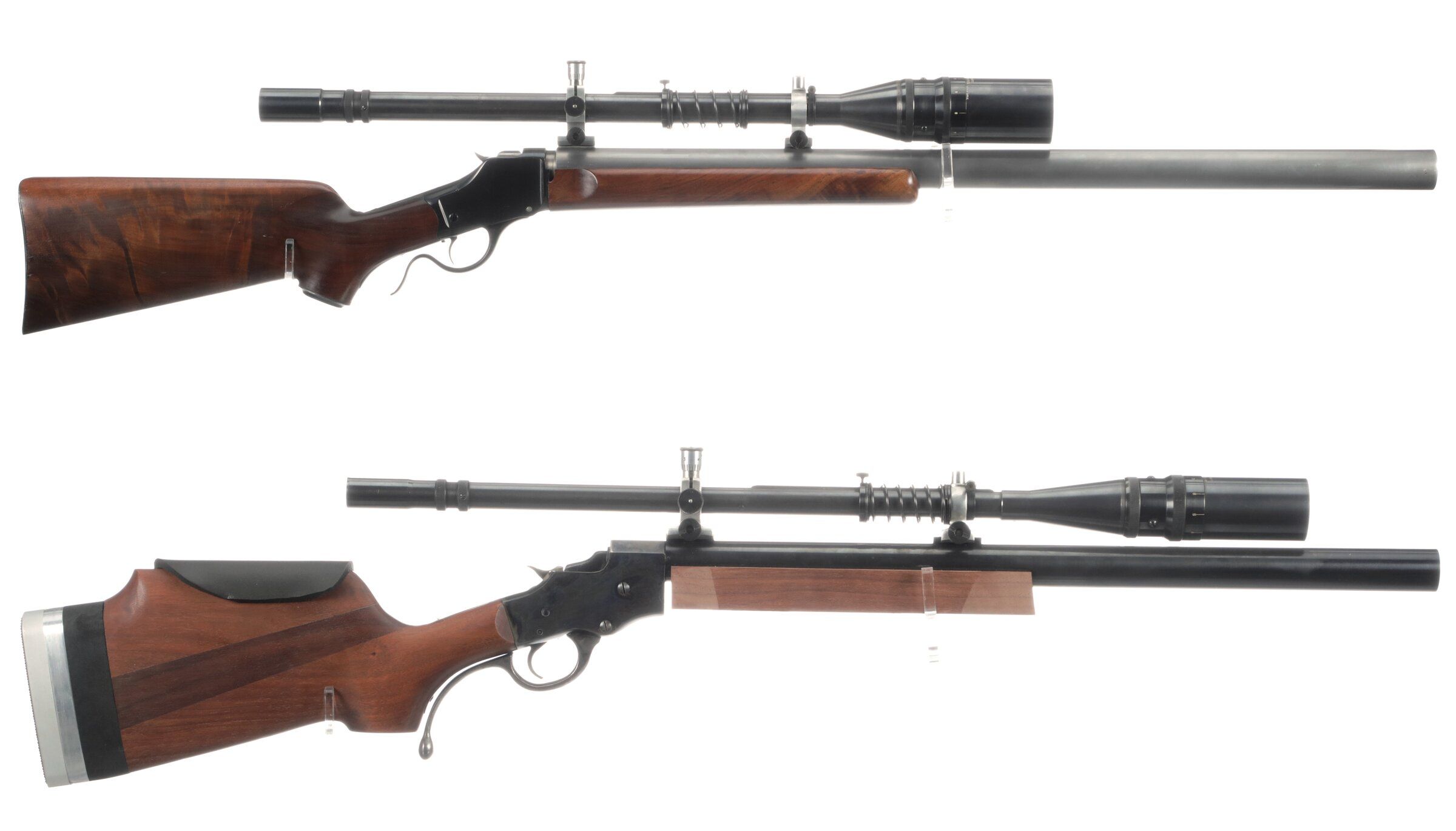 Two American Single Shot Target Rifles with Scopes | Rock Island Auction