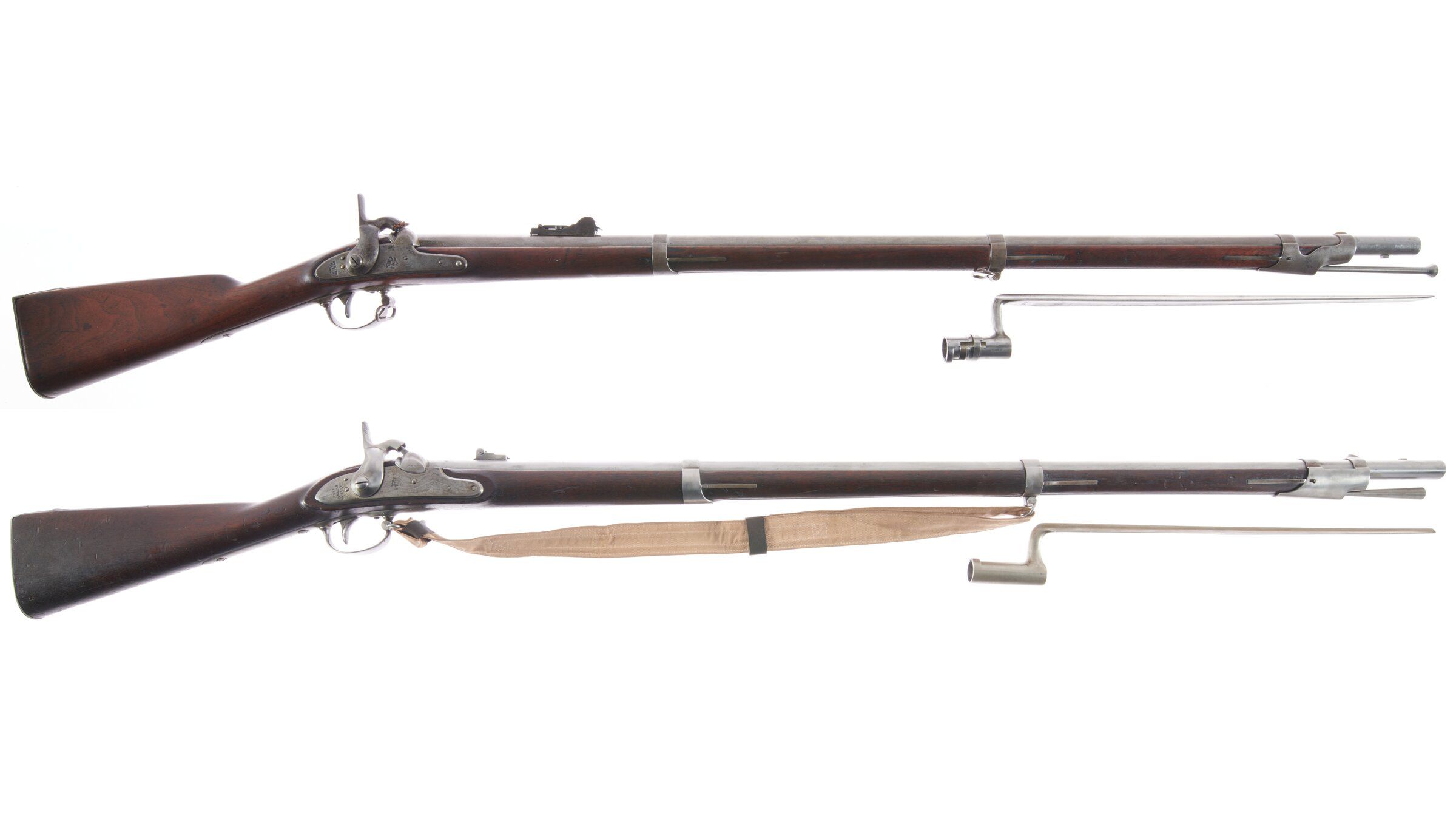 Two U.S. Martial Percussion Muskets with Bayonets | Rock Island Auction