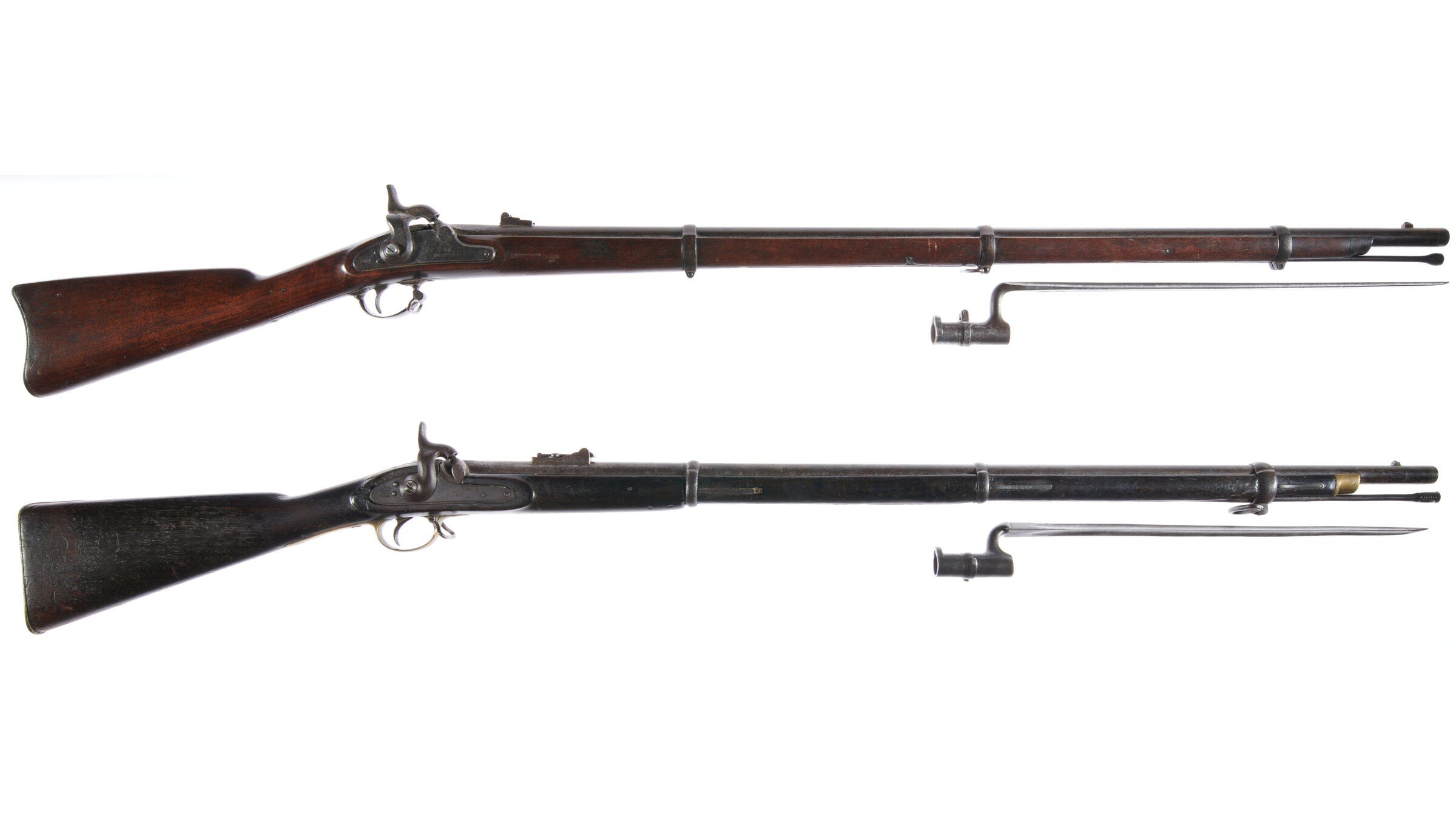 Two Martial Percussion Rifle-Muskets with Bayonets | Rock Island Auction