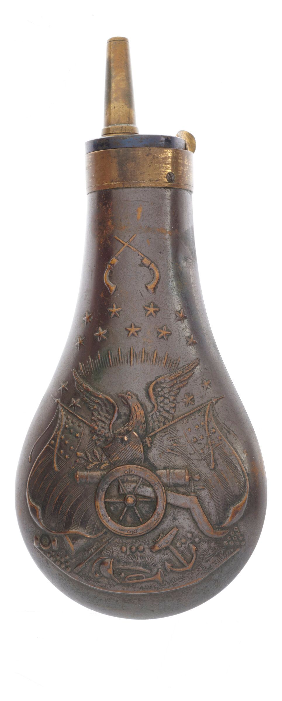 American Flask & Cap Co. 6 oz. Coat of Arms "Navy" Powder Flask | Rock ...