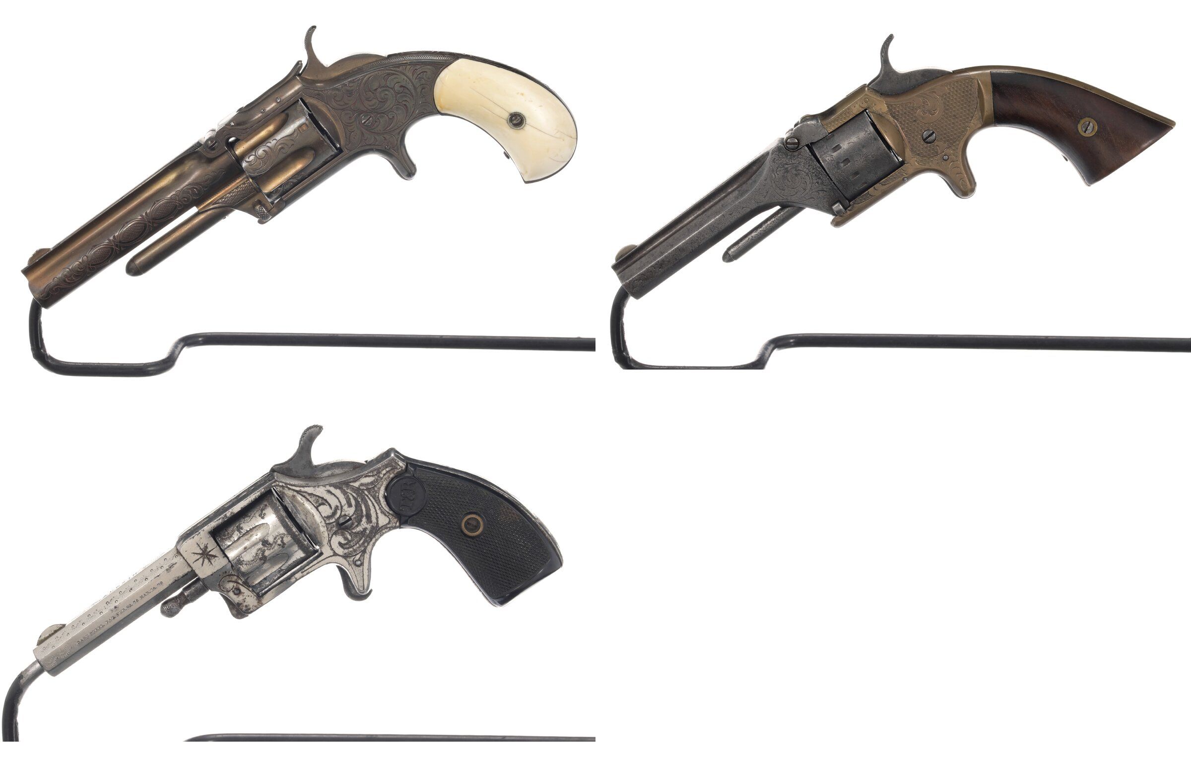 Three Engraved Spur Trigger Revolvers | Rock Island Auction