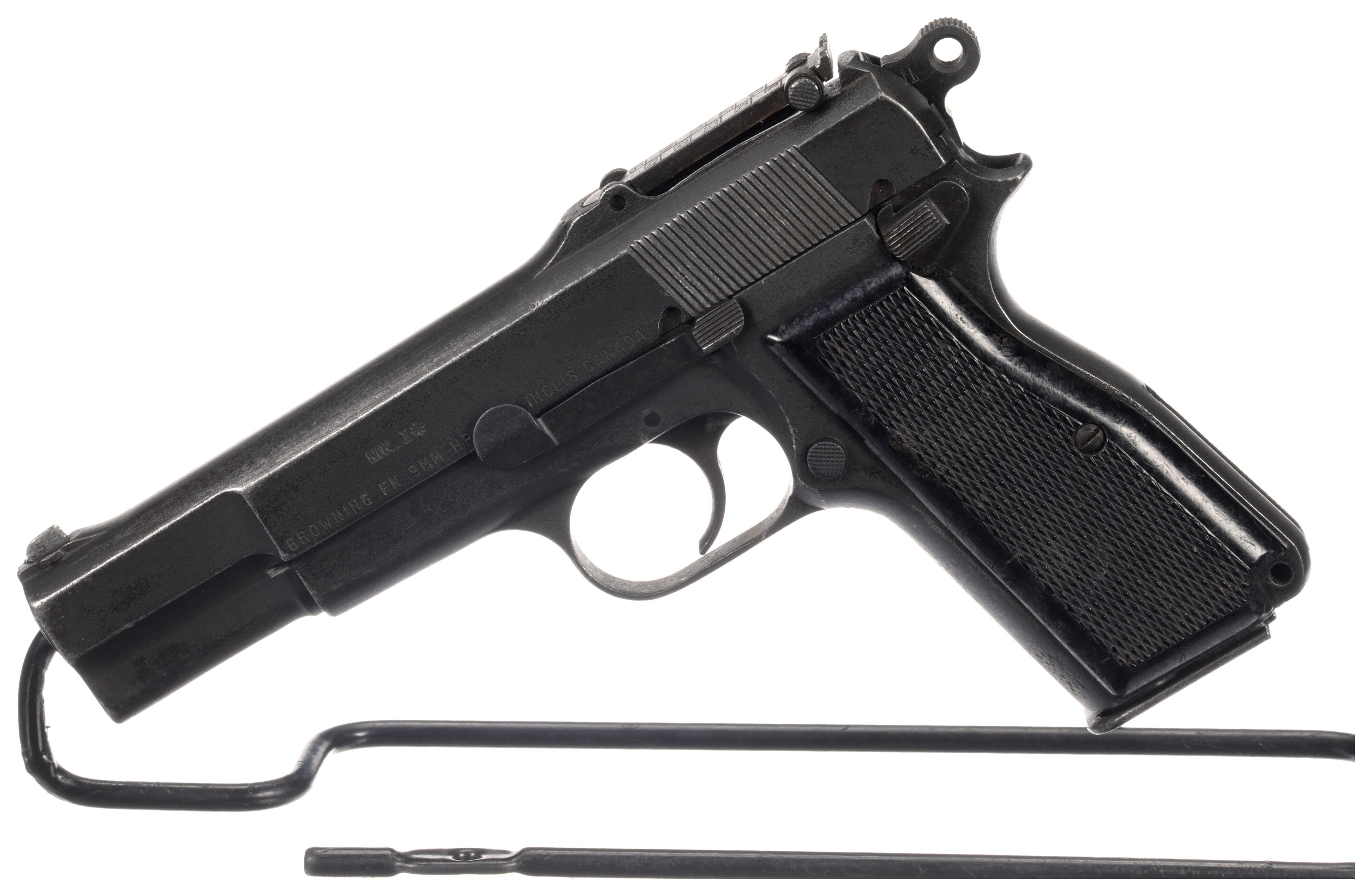 Canadian Inglis Mk. I* High Power Pistol with Stock | Rock Island Auction