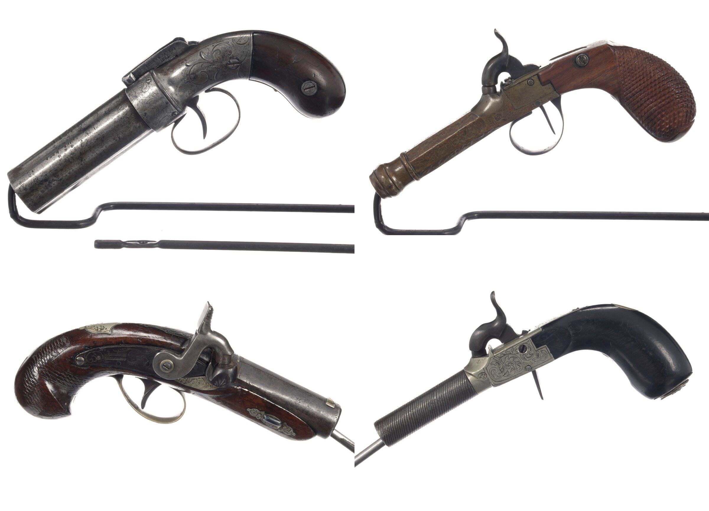 Four Antique Muzzleloading Percussion Pistols | Rock Island Auction