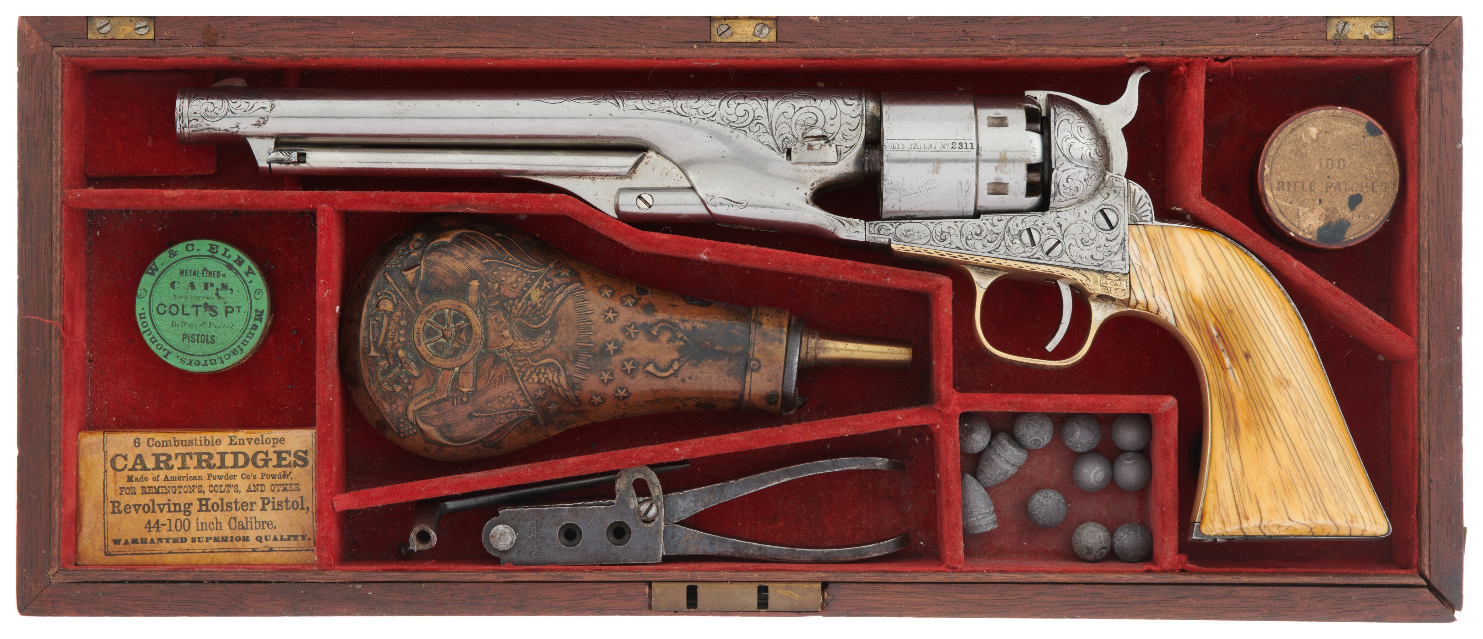 Cased Engraved Colt Model 1860 Army Percussion Revolver | Rock Island ...