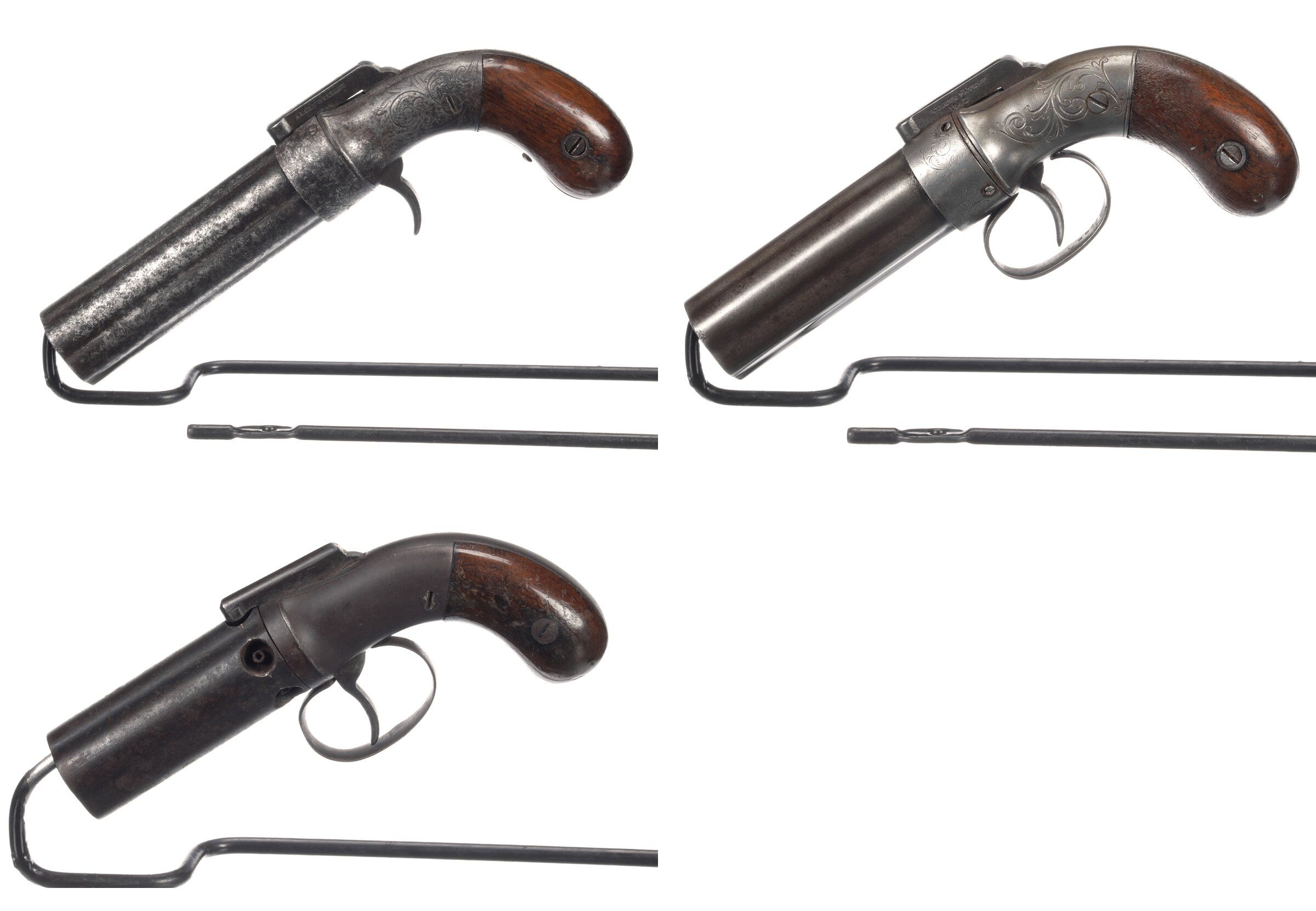 Three American Percussion Pepperboxes | Rock Island Auction