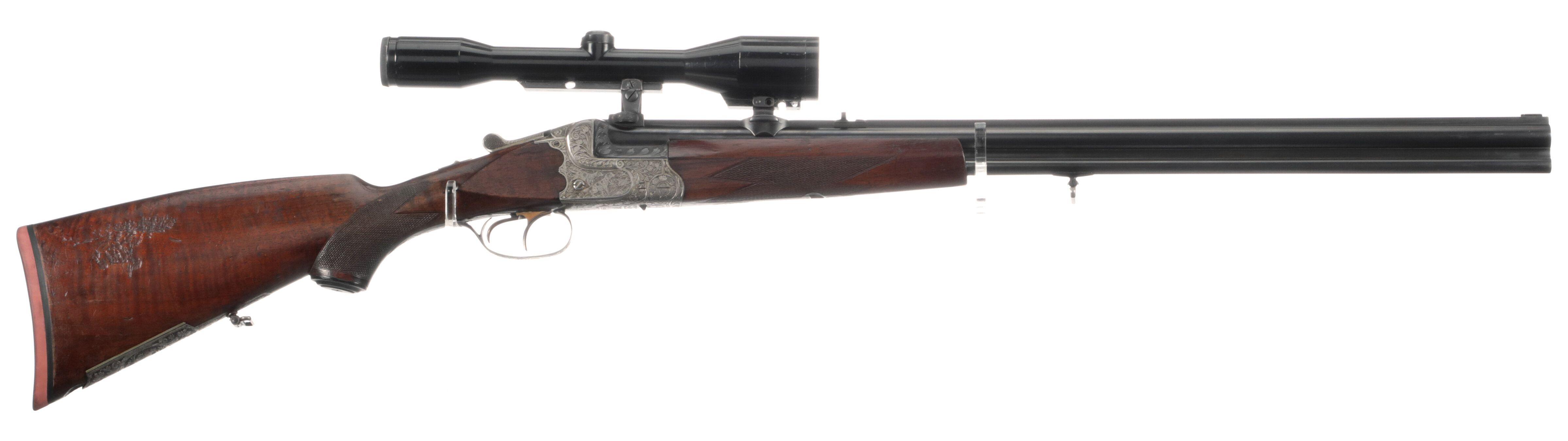 Engraved German Over/Under Combination Gun with Scope | Rock Island Auction