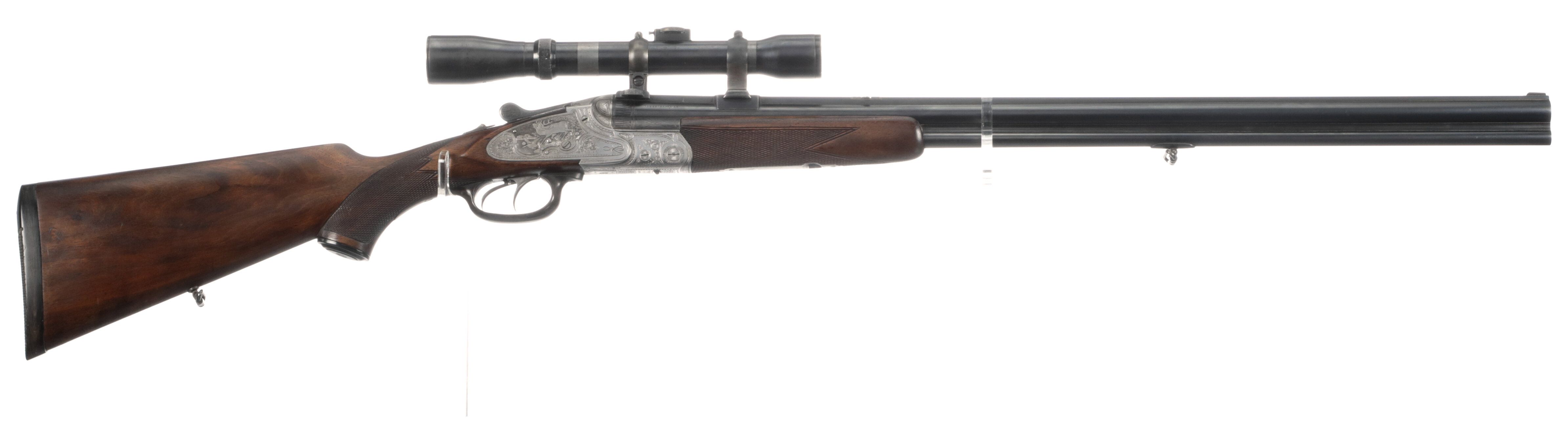 Engraved German Over/Under Combination Gun with Scope | Rock Island Auction