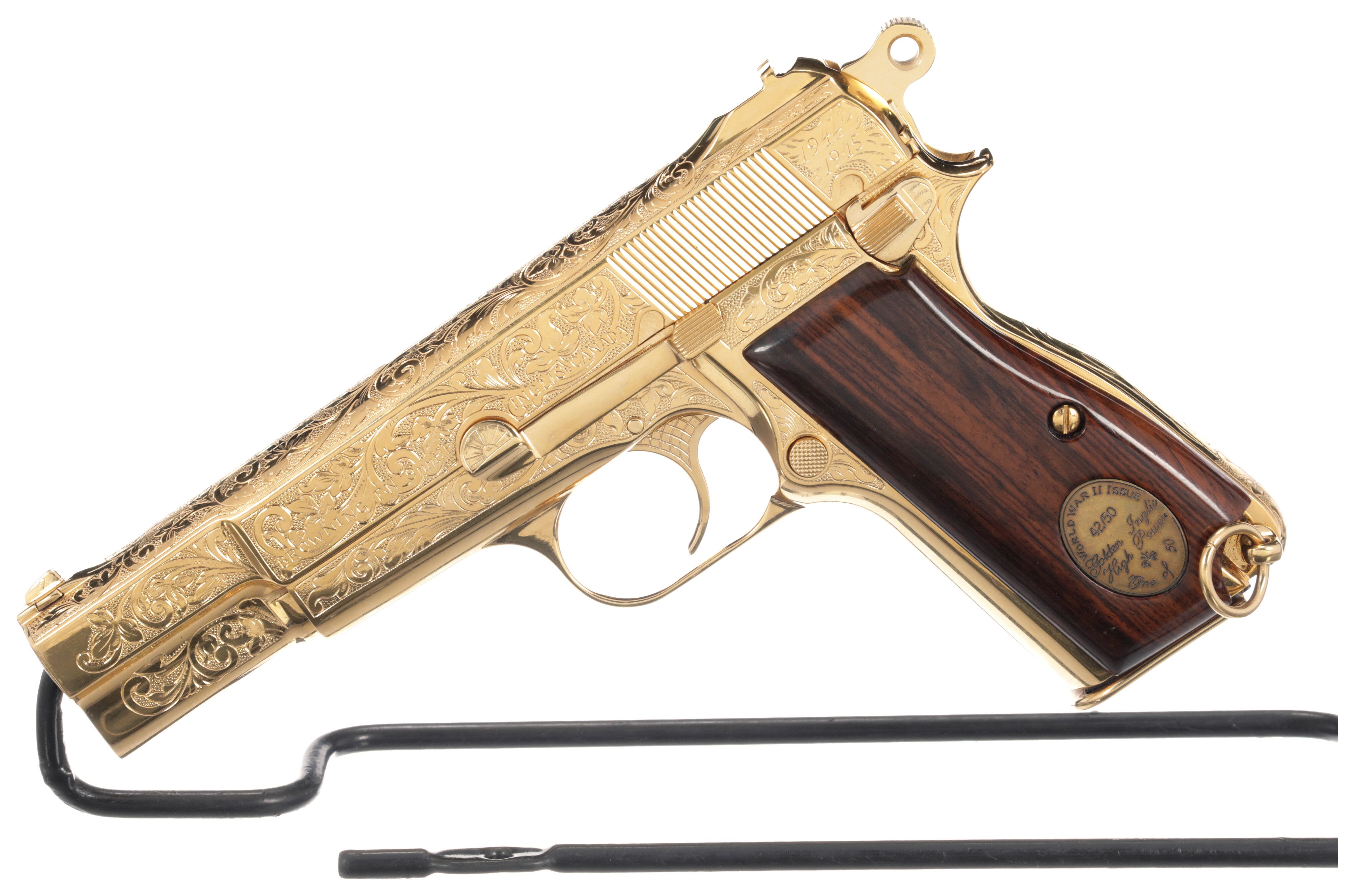Gold Plated Engraved Commemorative Inglis MK1* High Power Pistol | Rock ...