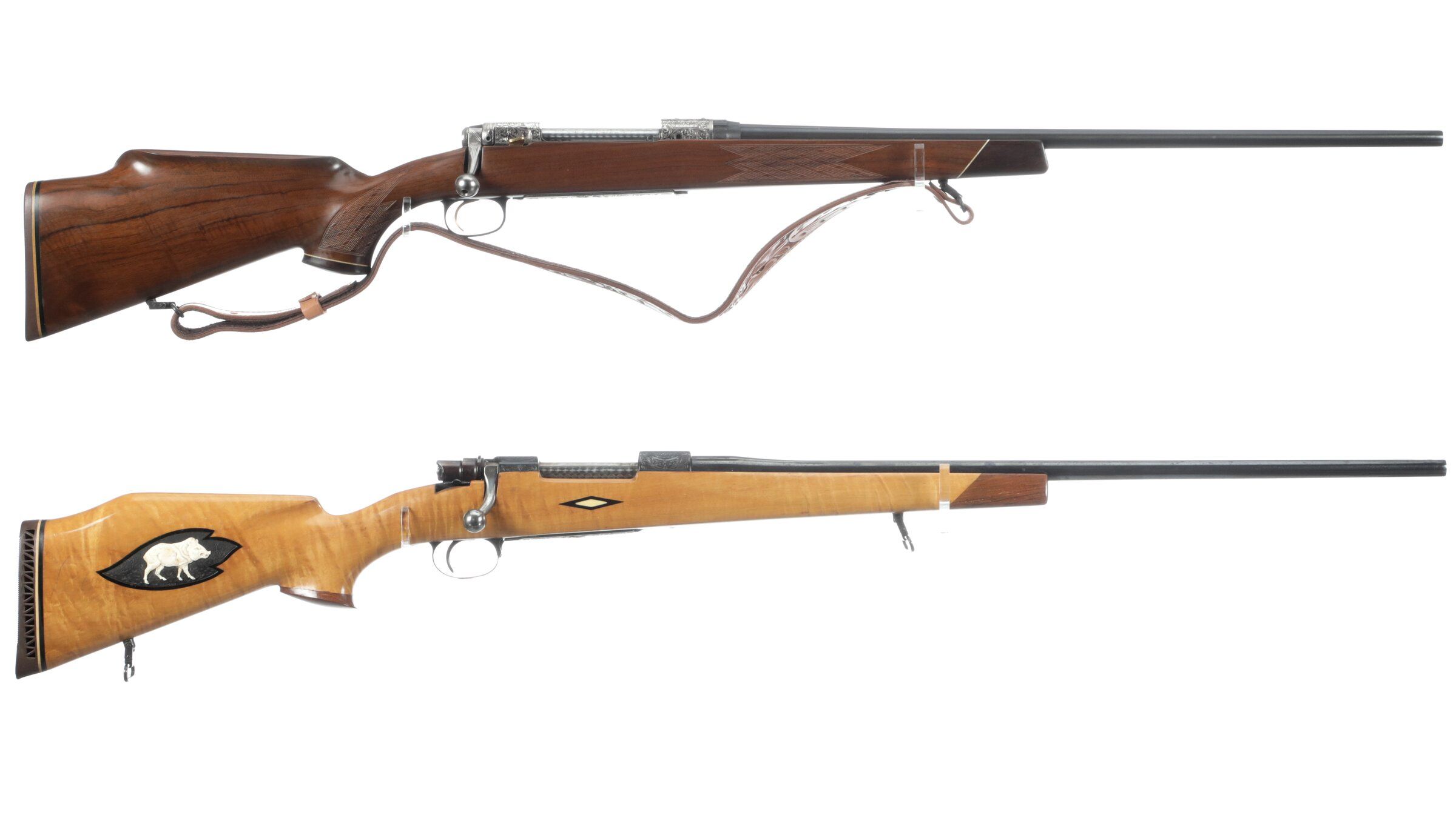 Two Engraved Bolt Action Sporting Rifles | Rock Island Auction