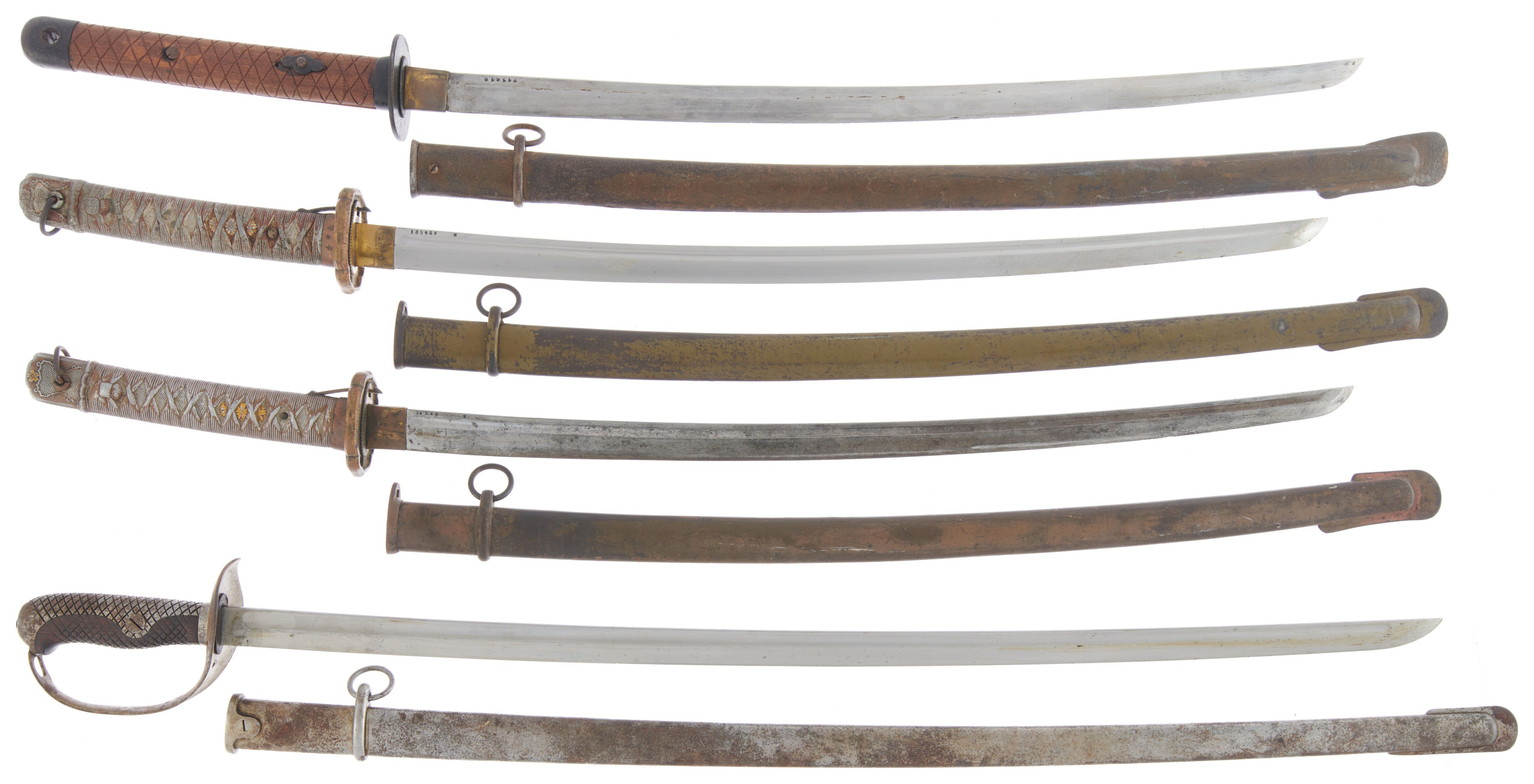 Seven Japanese Military Swords | Rock Island Auction