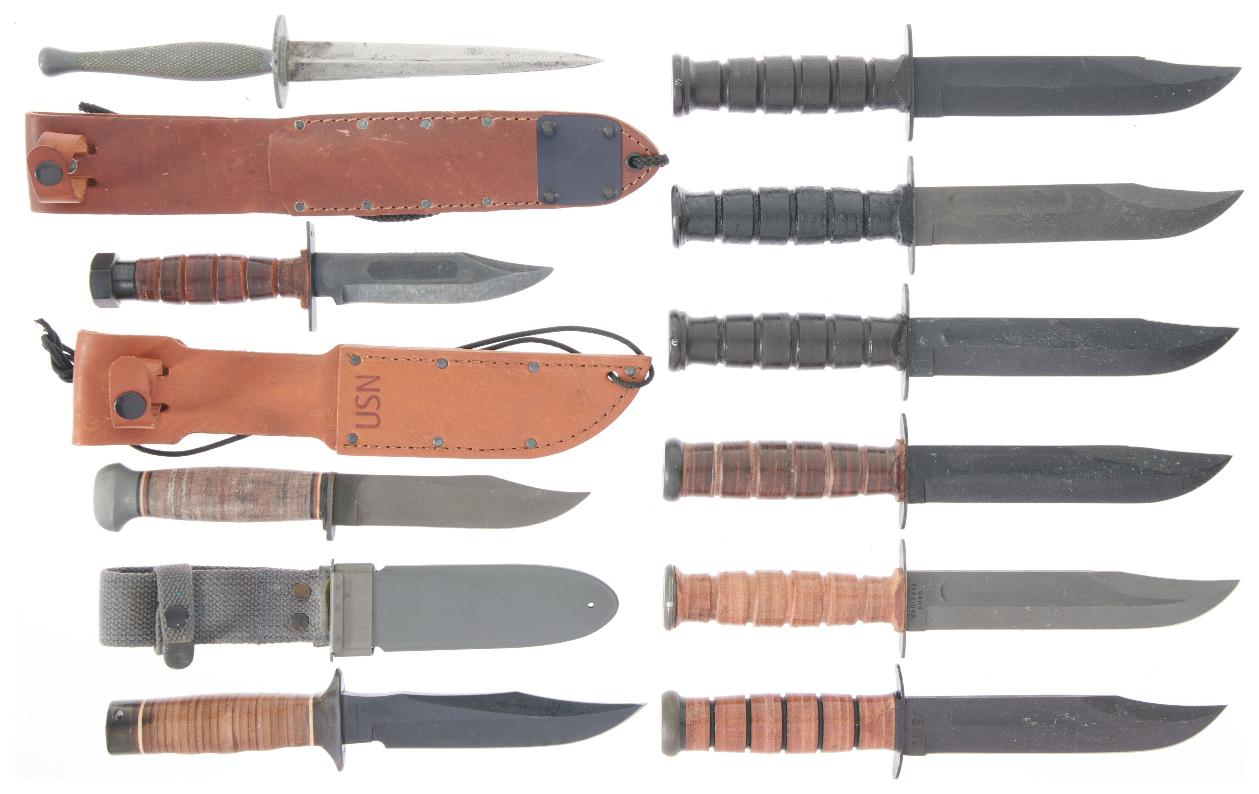 Grouping of Ten Military Style Knives | Rock Island Auction