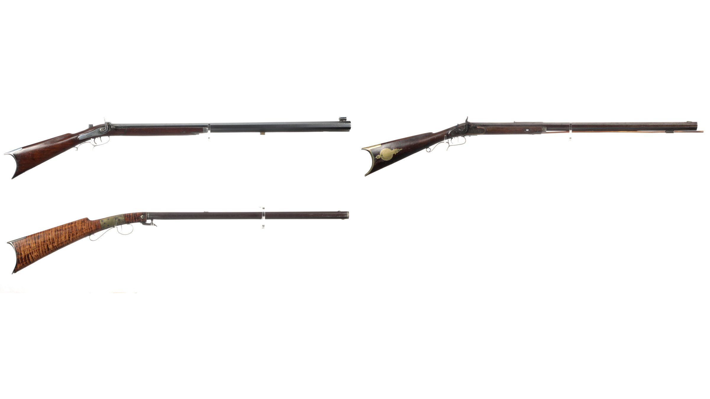Three Muzzleloading Half Stock Percussion Rifles | Rock Island Auction