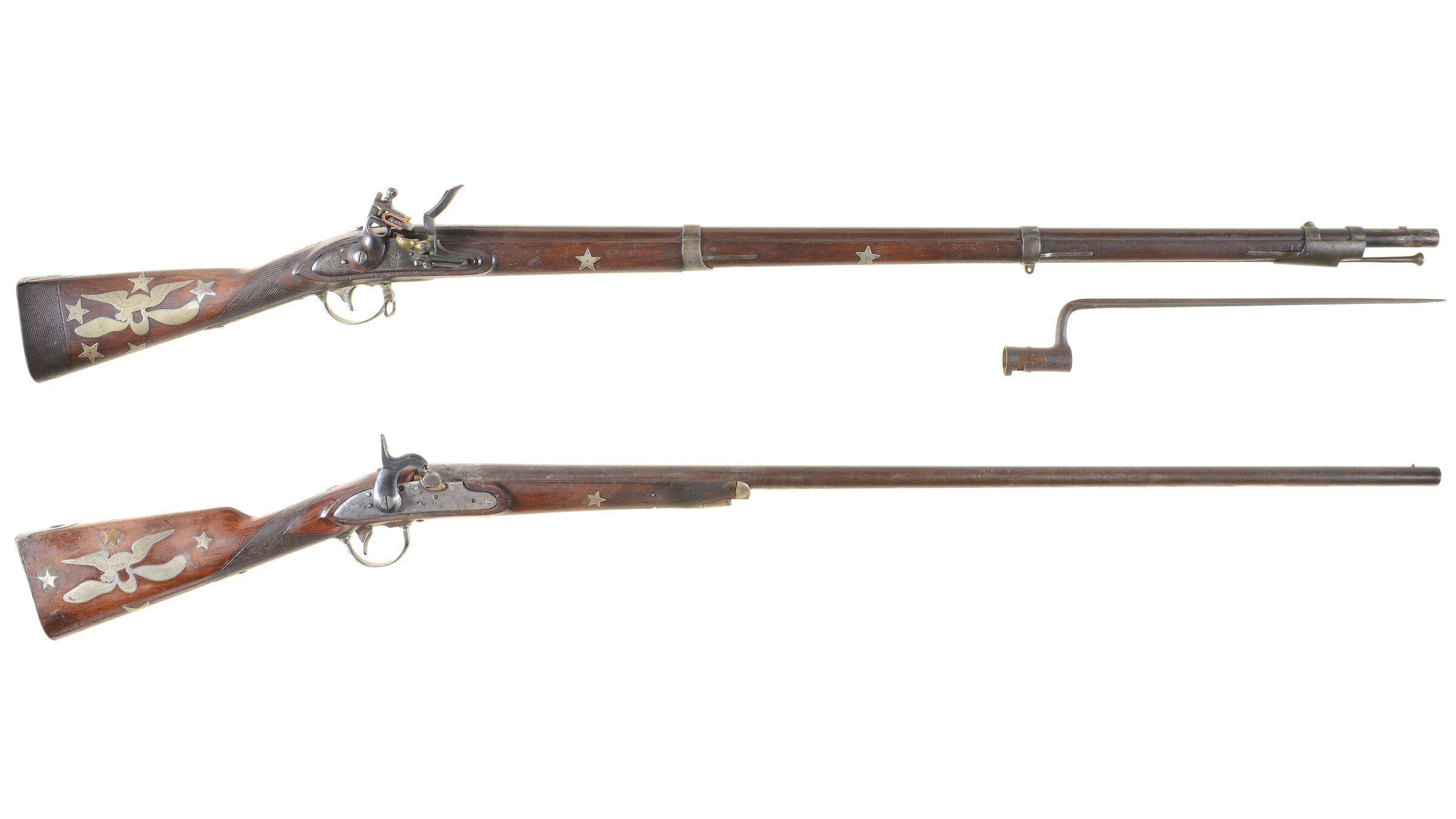 Two Engraved Muzzleloading Long Arms with Silver Inlays | Rock Island ...