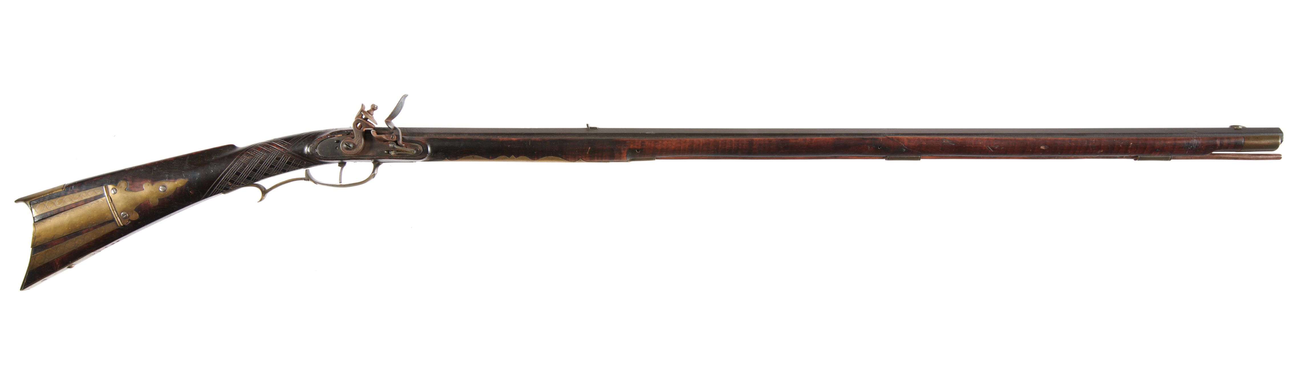 Unsigned Full Stock Flintlock American Long Rifle | Rock Island Auction