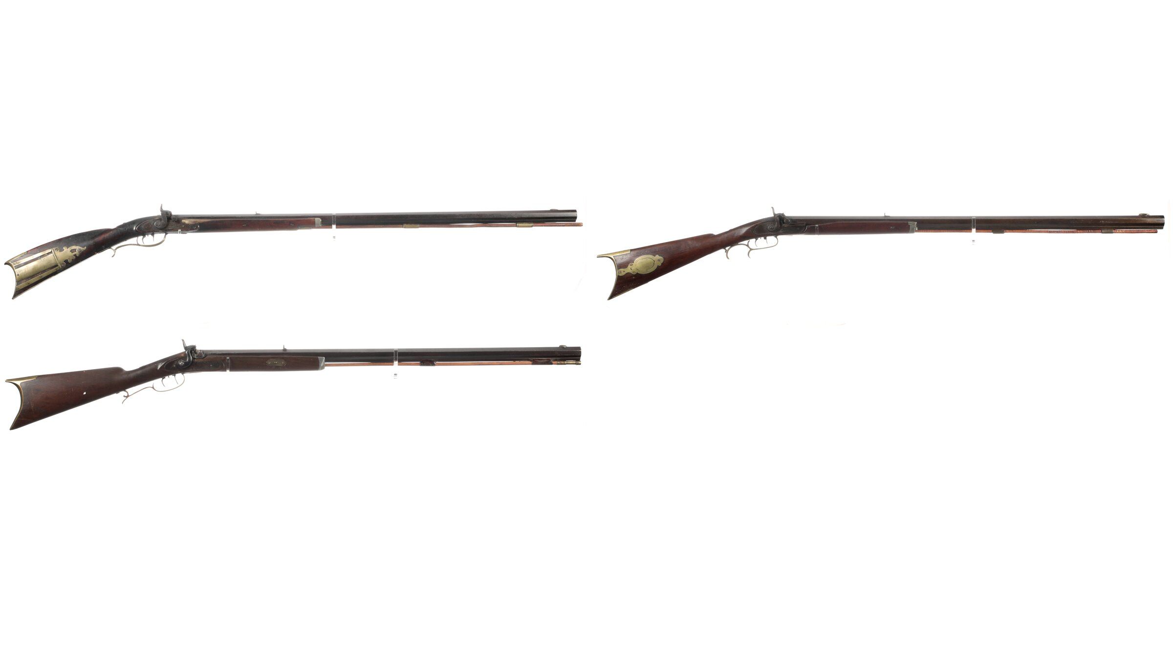 Three Antique American Half Stock Percussion Rifles | Rock Island Auction