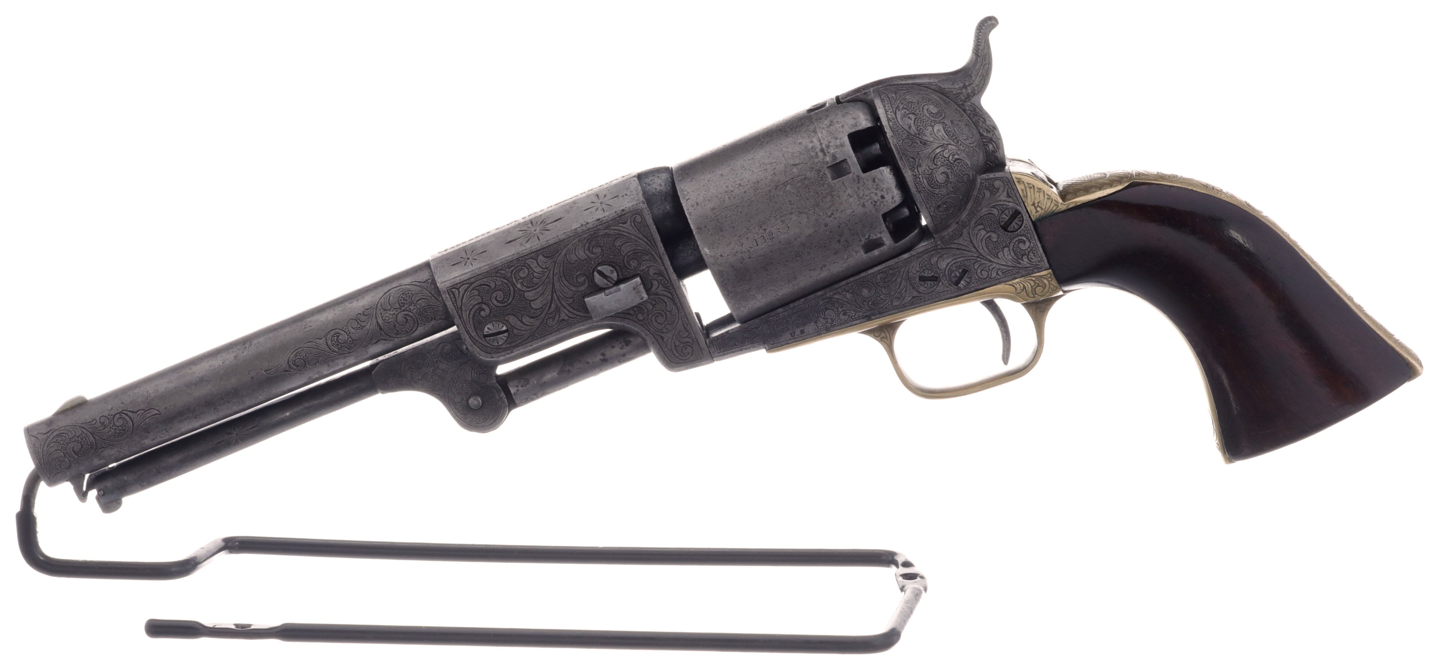 Engraved US Marked Colt Third Model Dragoon Percussion Revolver | Rock ...