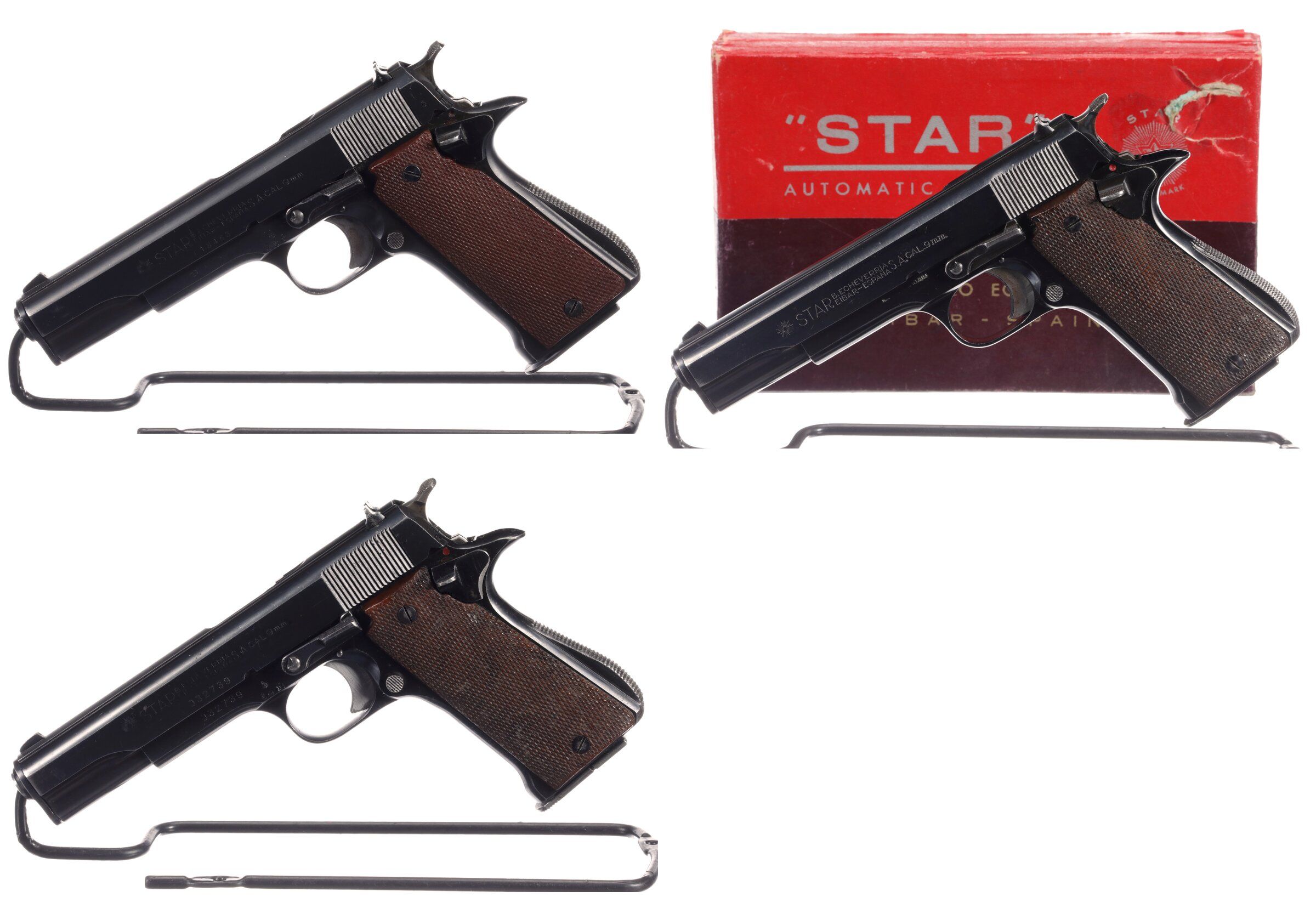 Three Spanish Star Model Super Semi-Automatic Pistols with Boxes | Rock ...