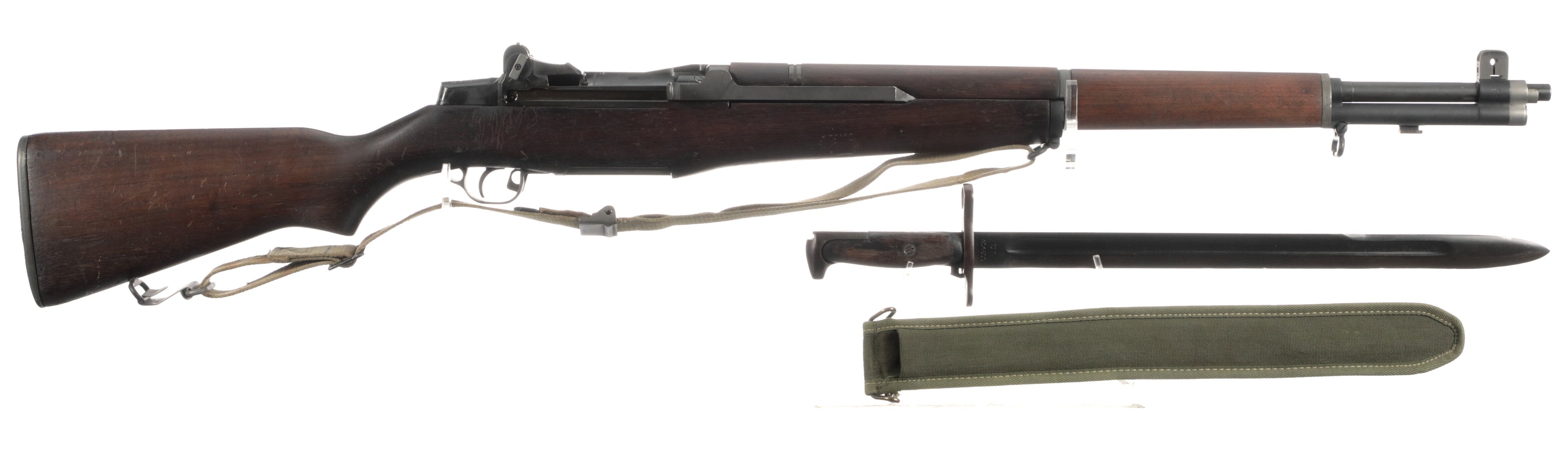 U.S. Winchester M1 Garand Semi-Automatic Rifle with Bayonet | Rock ...