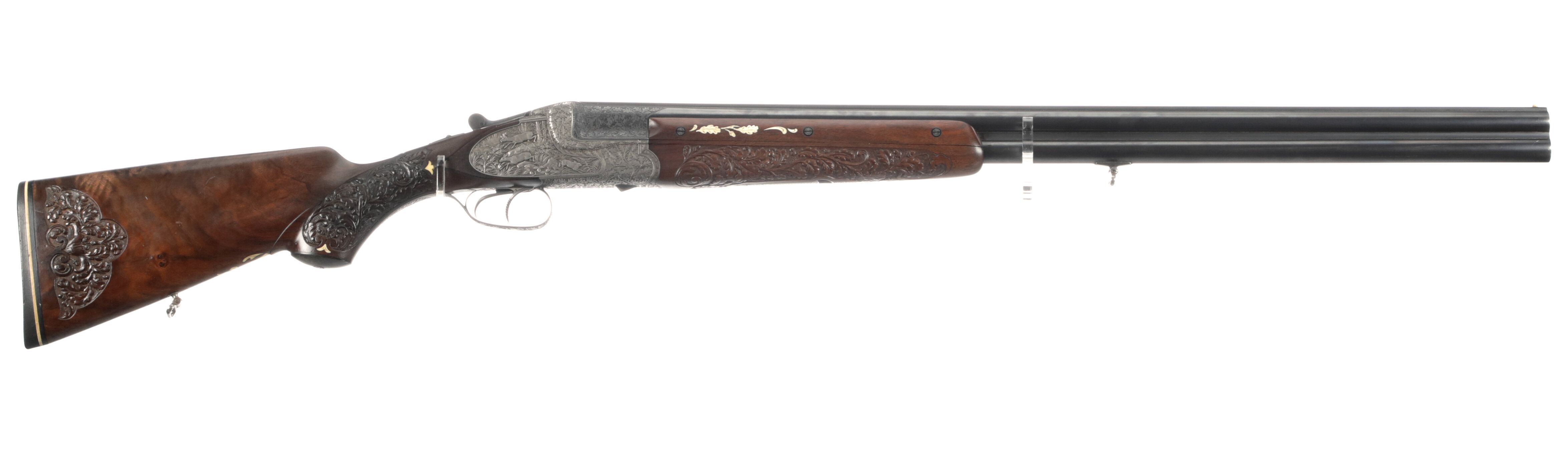 Engraved German Over/Under Shotgun with Carved and Inlaid Stock | Rock ...