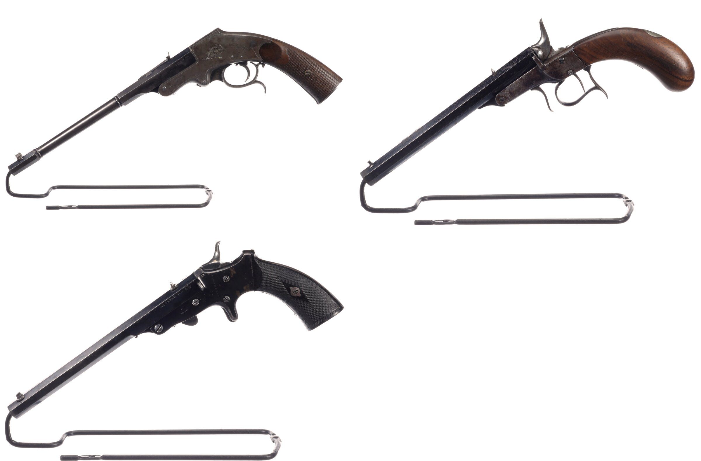 Three European Single Shot Rimfire Target/Parlor Pistols | Rock Island ...