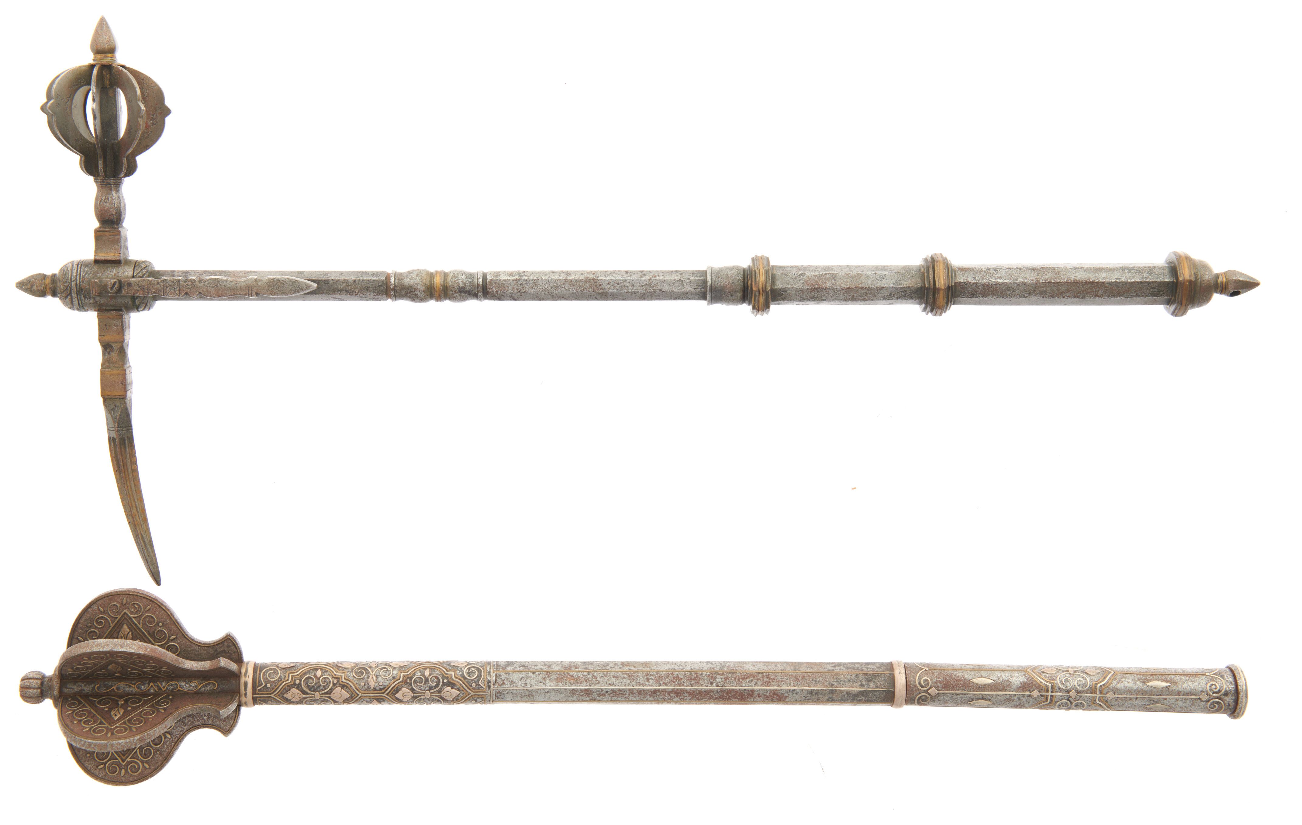 Finely Inlaid Horseman's Pick and Flanged Mace | Rock Island Auction