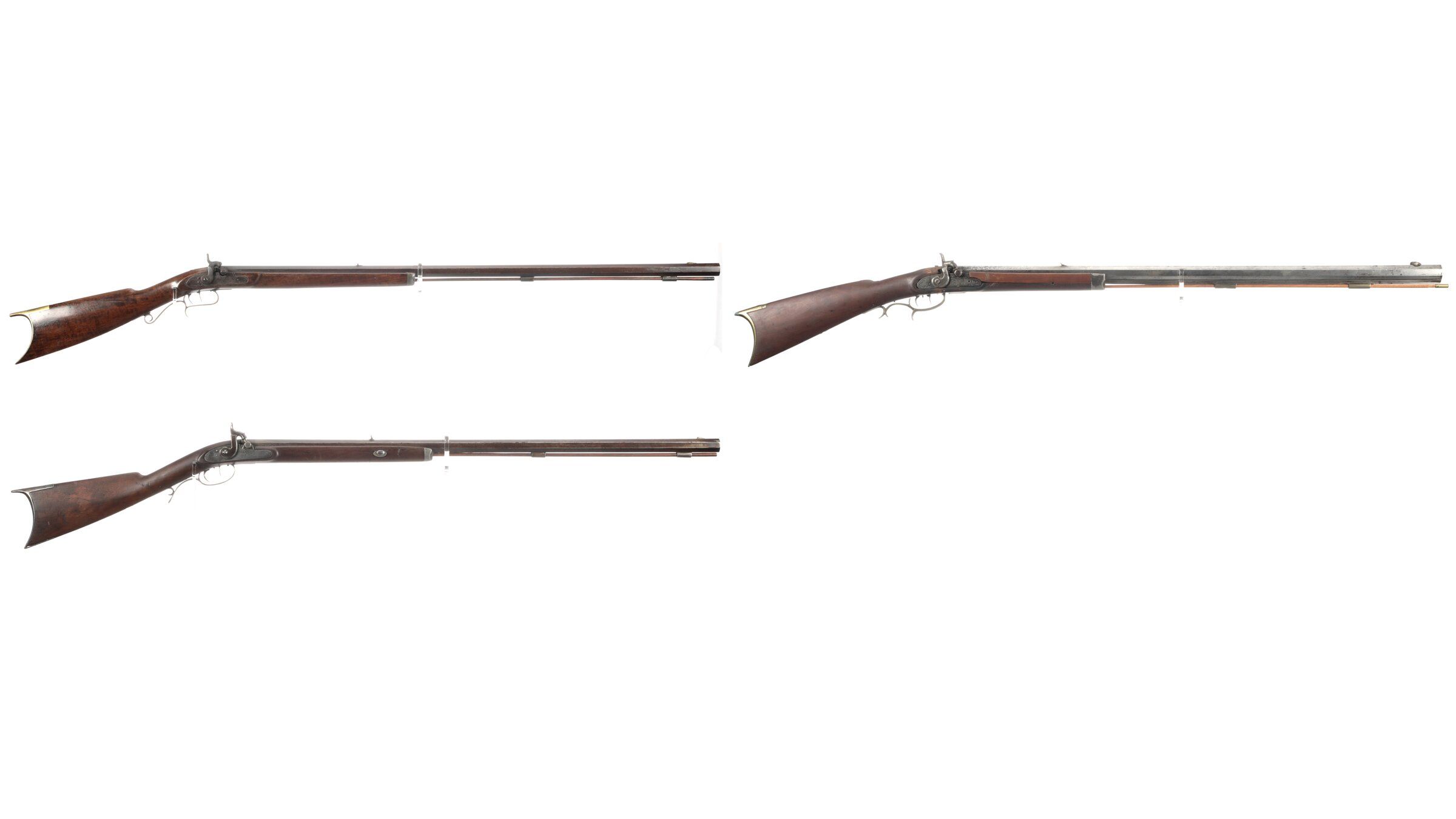 Three American Half Stock Muzzleloading Percussion Rifles | Rock Island ...