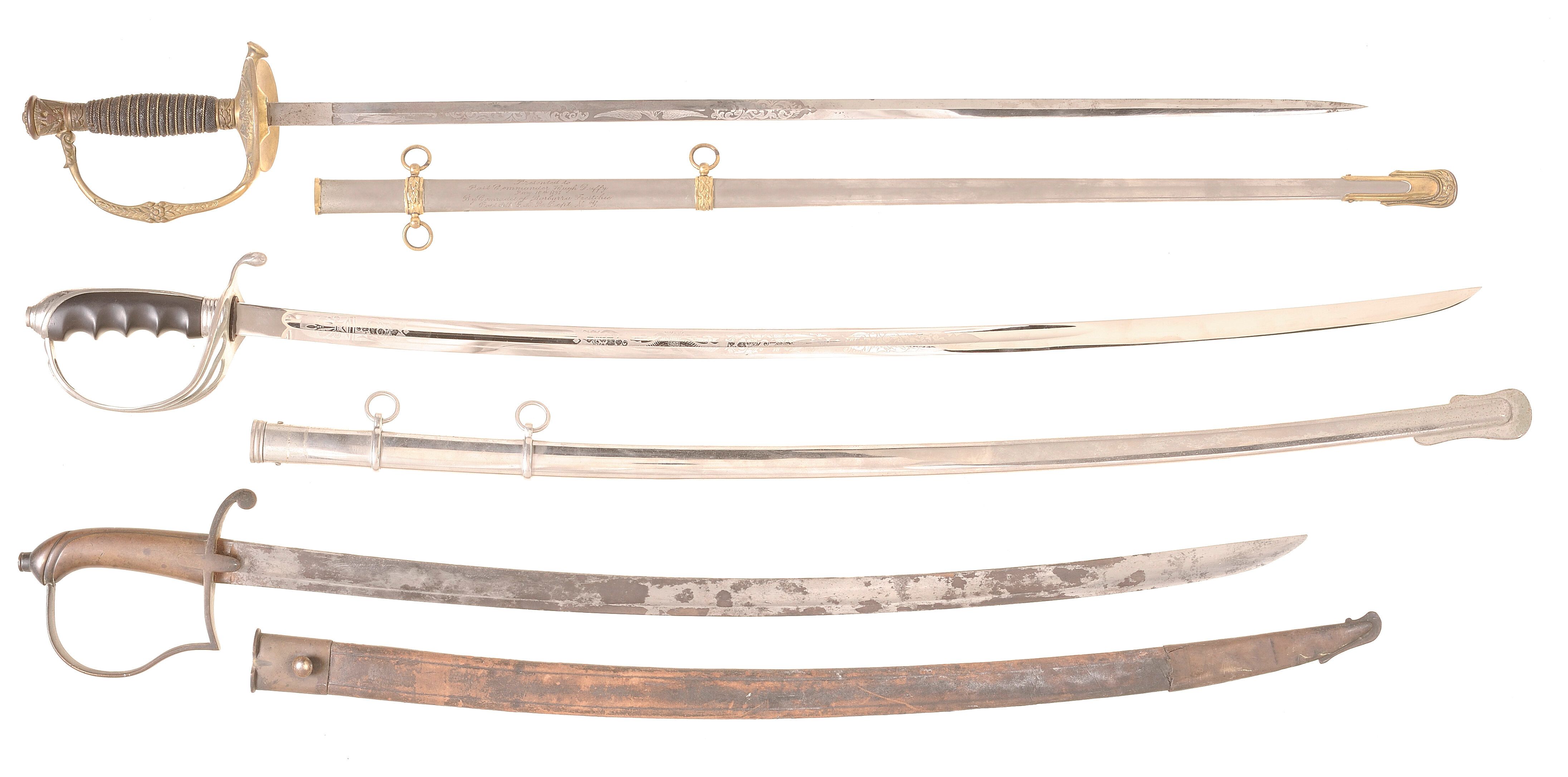 Three U.S. Military Pattern Swords with Scabbards | Rock Island Auction