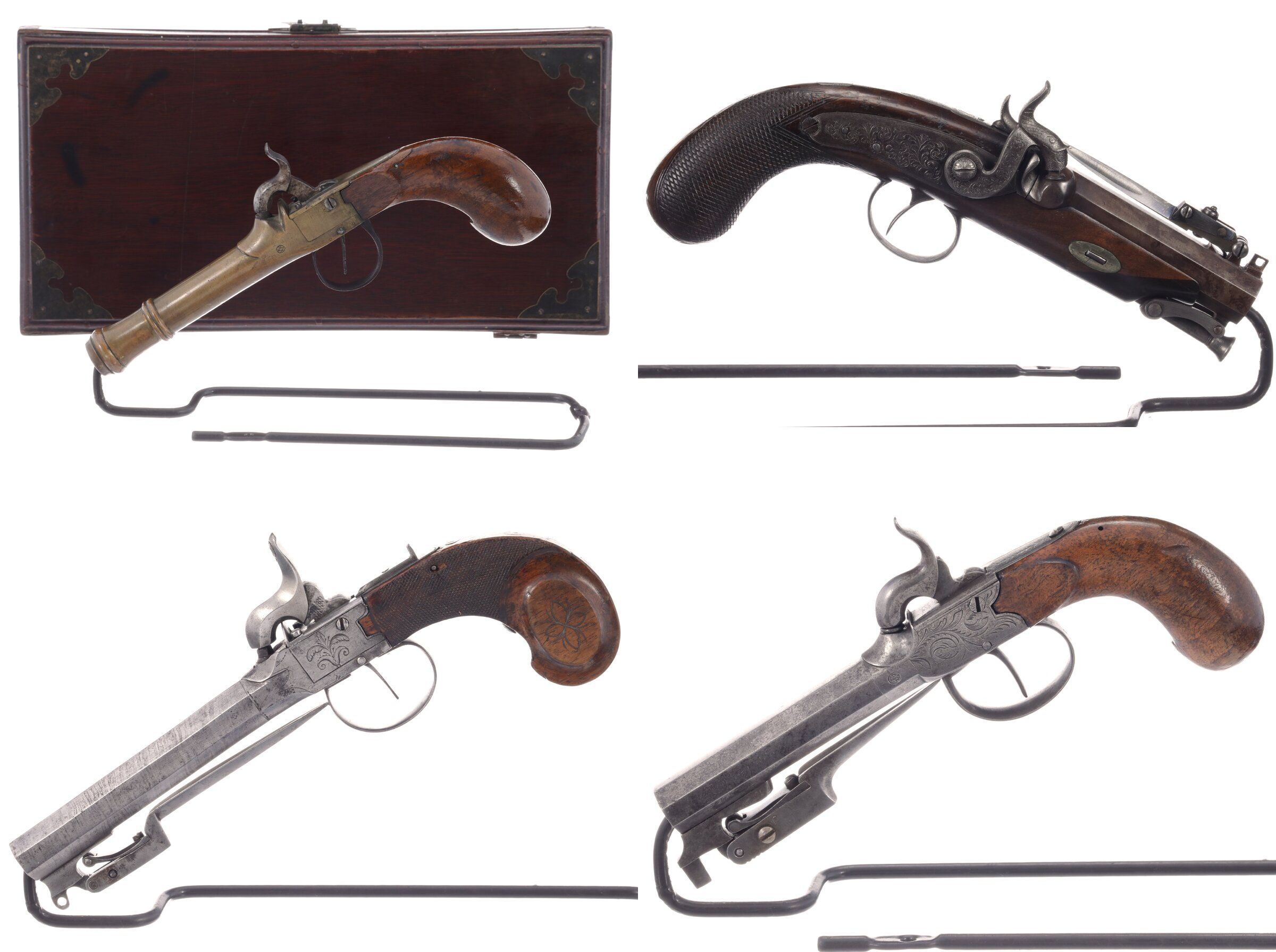 Four Antique Percussion Pistols | Rock Island Auction