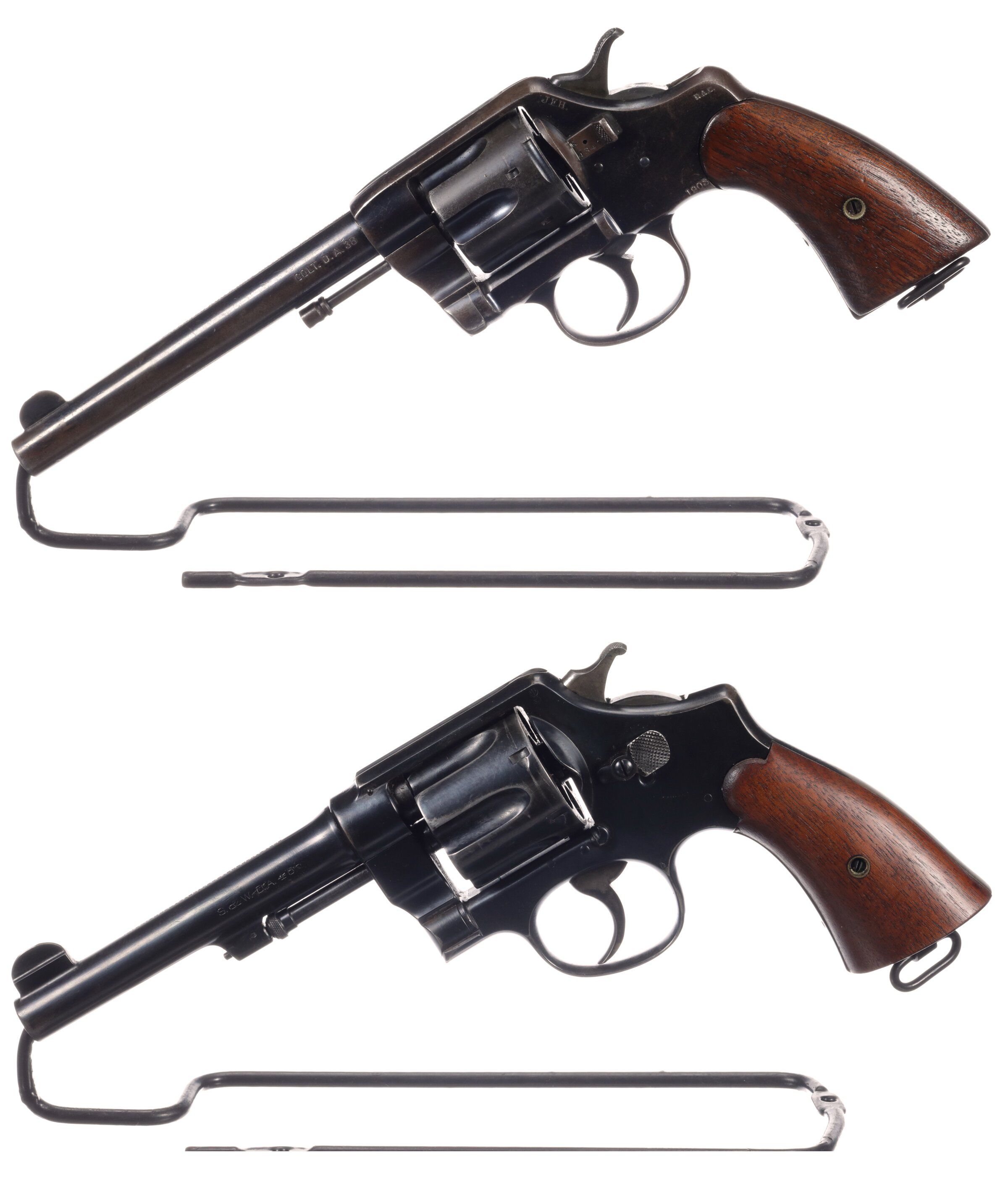 Two U.S. Military Double Action Revolvers with Holsters | Rock Island ...