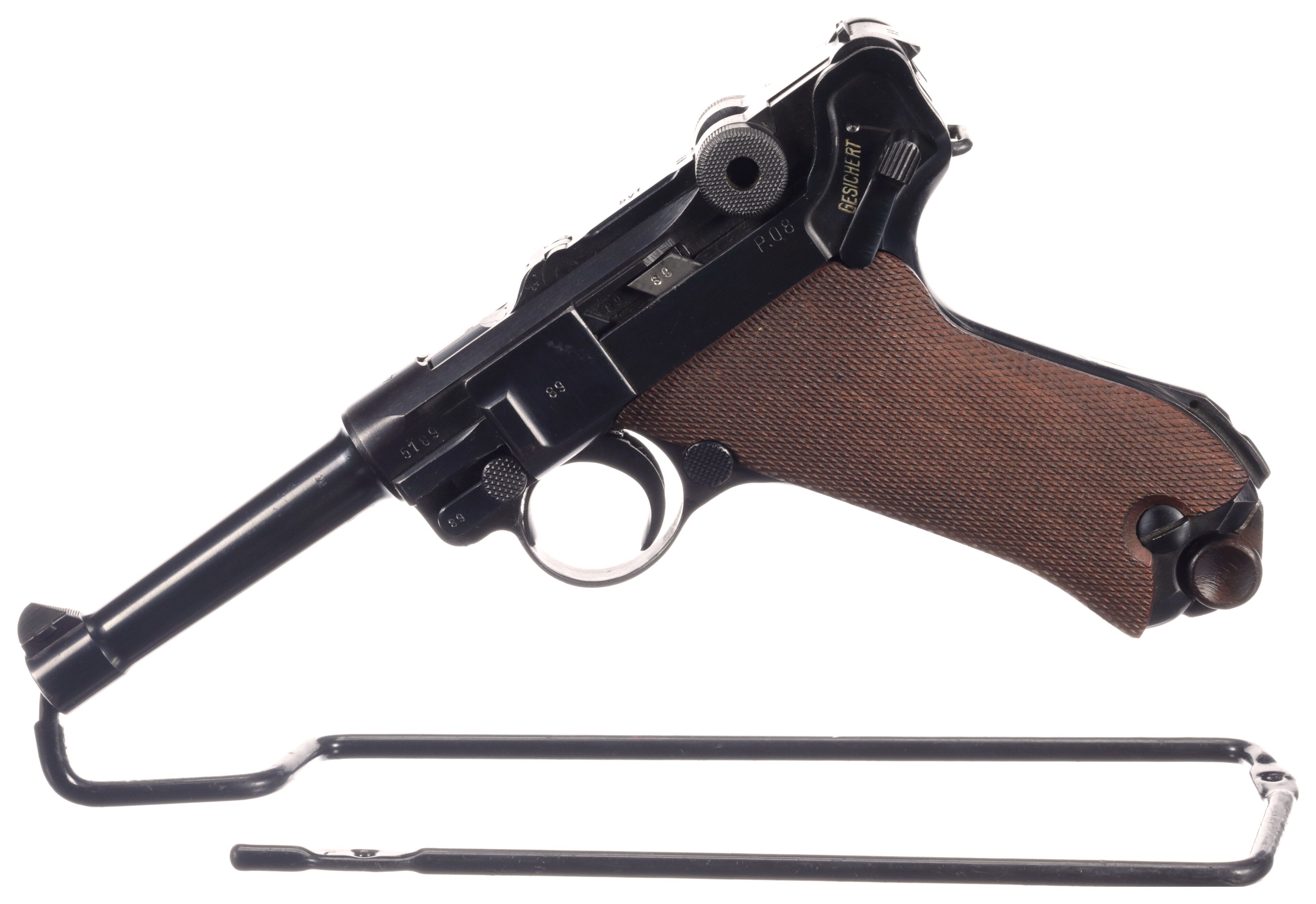 German Mauser "42" Date "byf" Code P.08 Luger Pistol with Knives | Rock ...