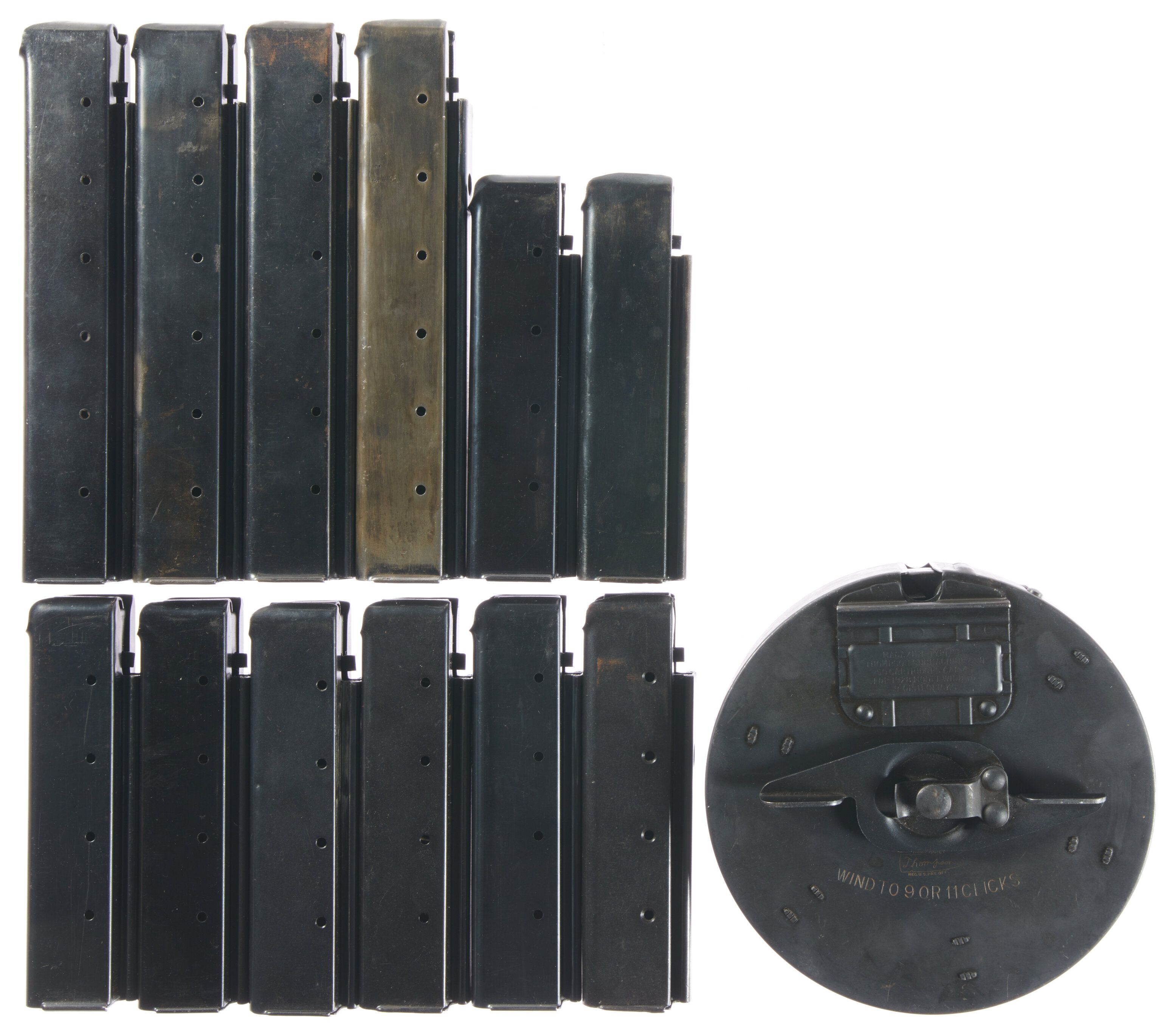 Grouping of Thirteen Thompson Submachine Gun Magazines | Rock Island ...
