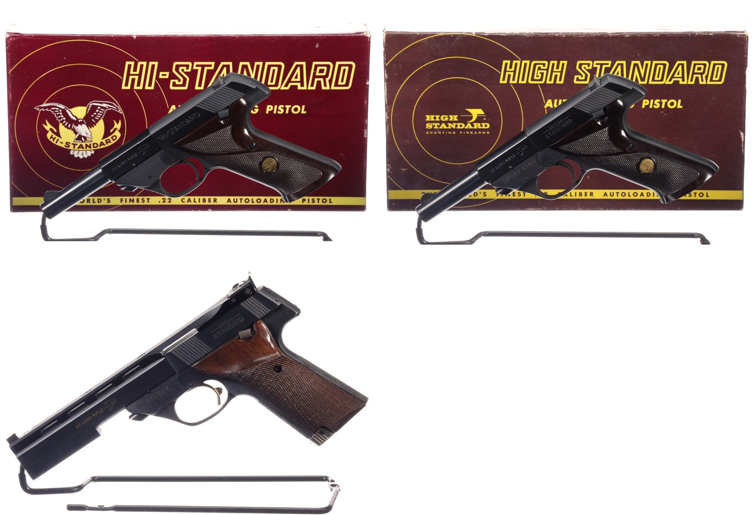 Three High Standard Model 103 Sport King Semi-Automatic Pistols | Rock ...