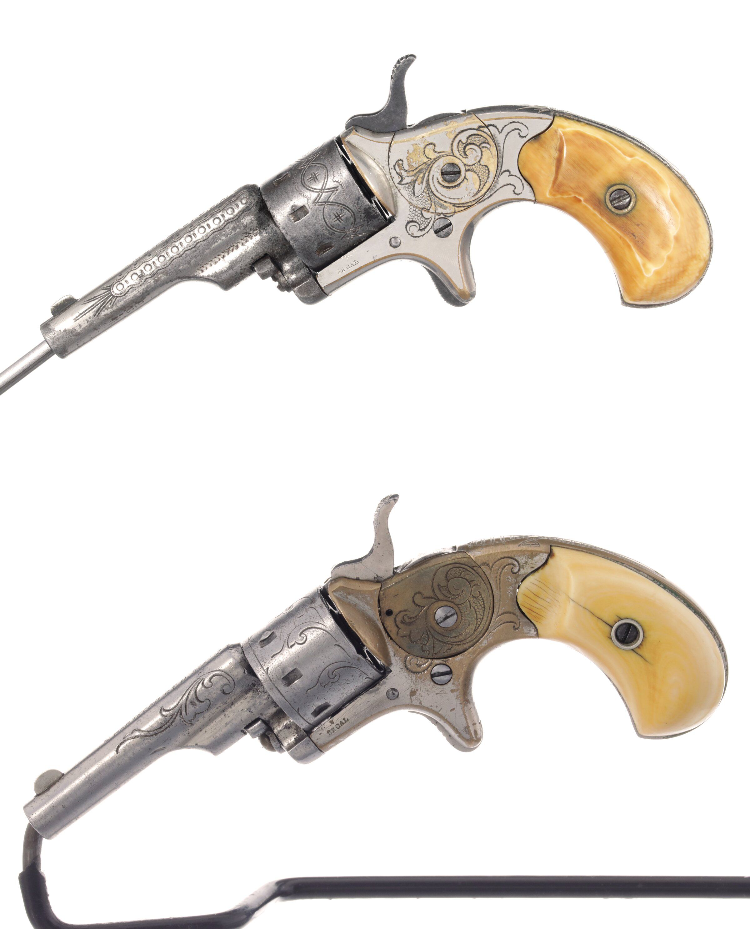 Two Engraved Colt Open Top Pocket Spur Trigger Revolvers | Rock Island ...