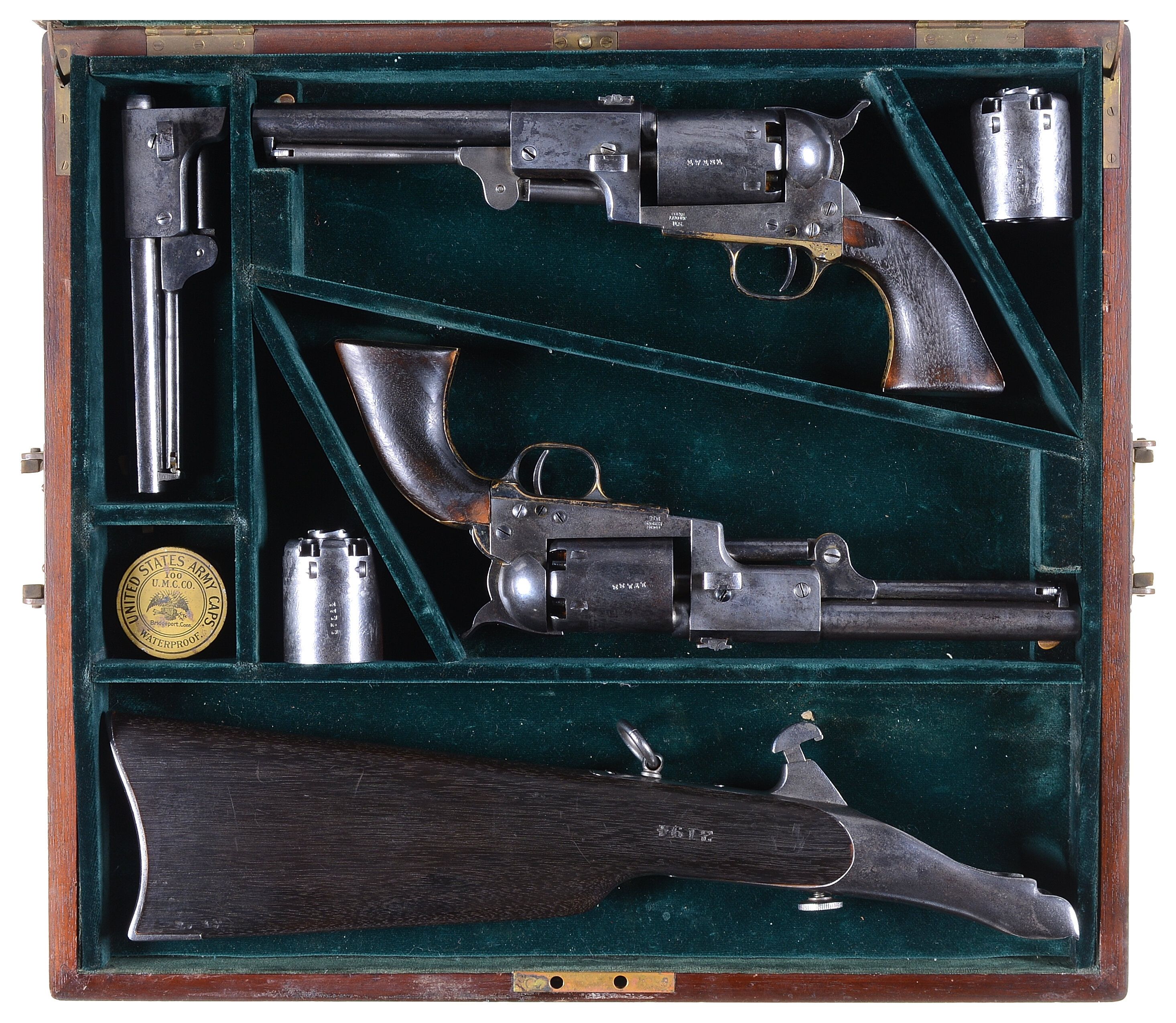 Cased Pair of Reproduction Colt Third Model Dragoon Revolvers | Rock ...