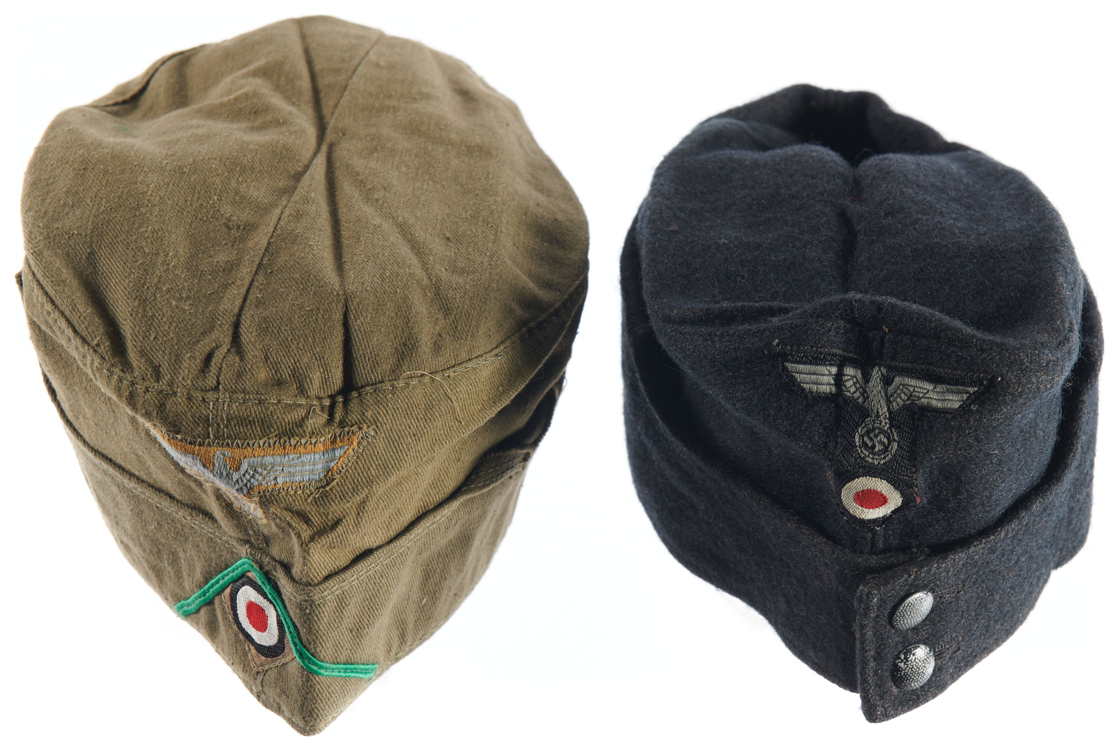 Two World War II German Enlisted Caps | Rock Island Auction