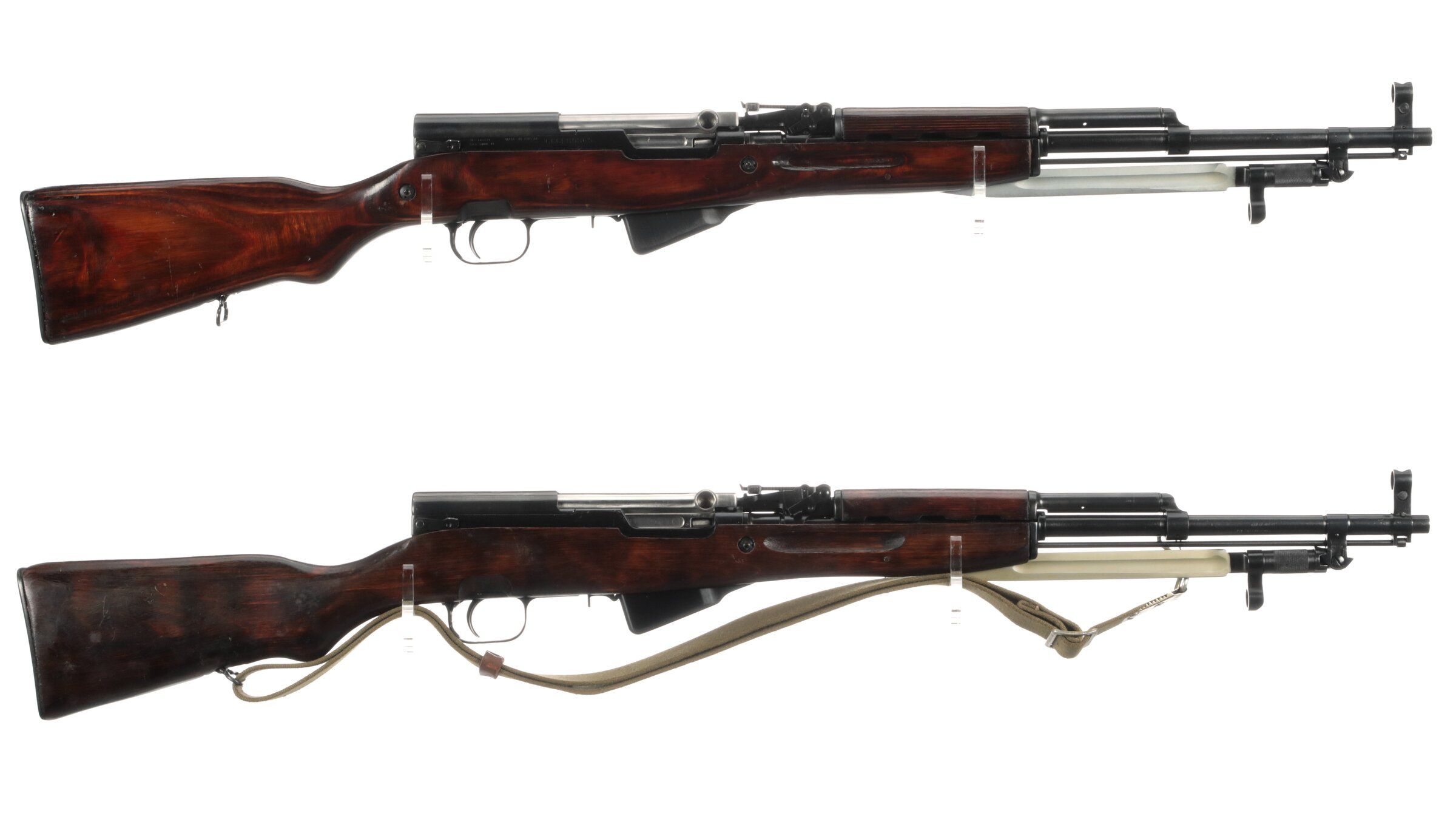 Two Soviet SKS Semi-Automatic Rifles with Bayonets | Rock Island Auction