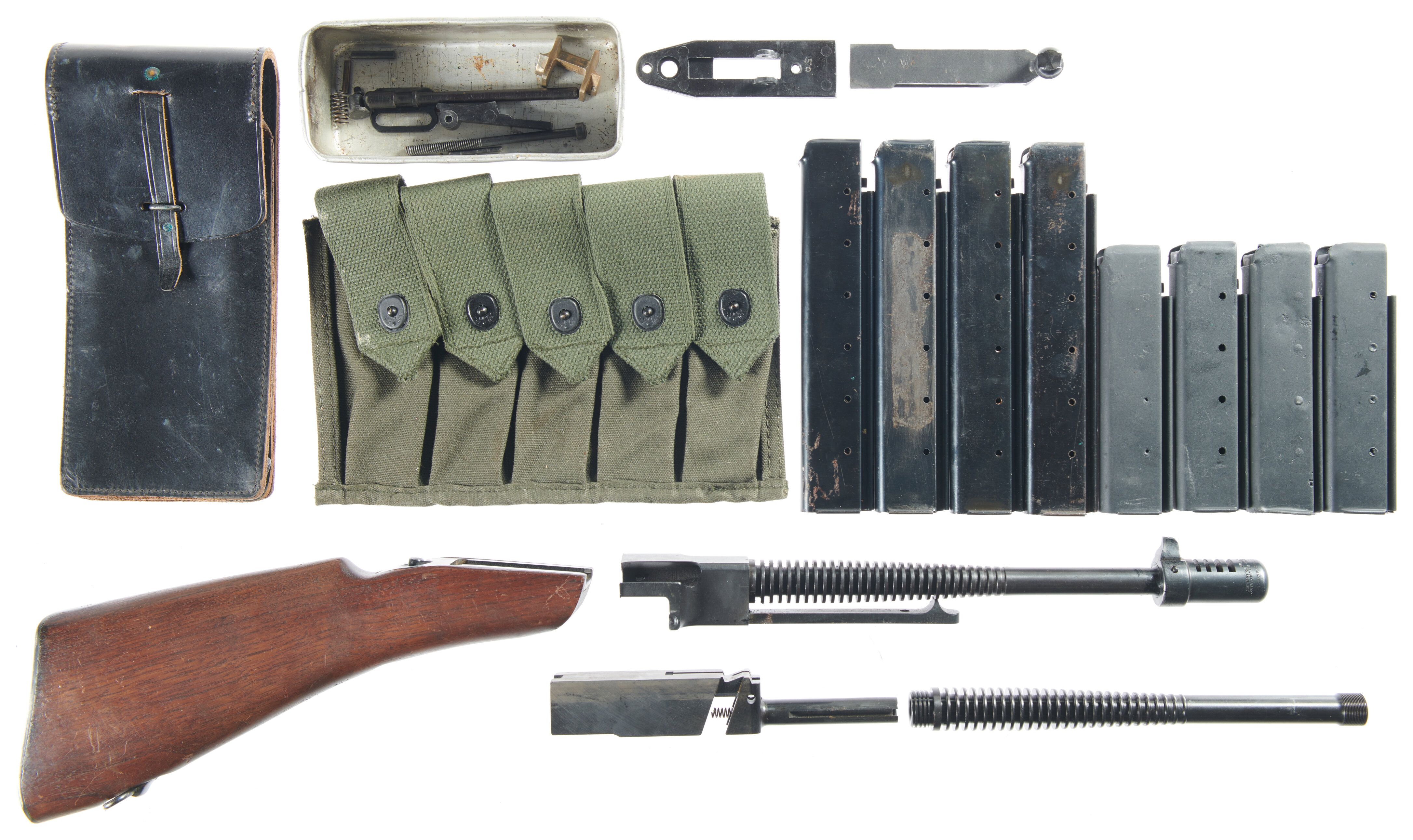 Grouping of Thompson Submachine Gun Magazines and Components | Rock ...