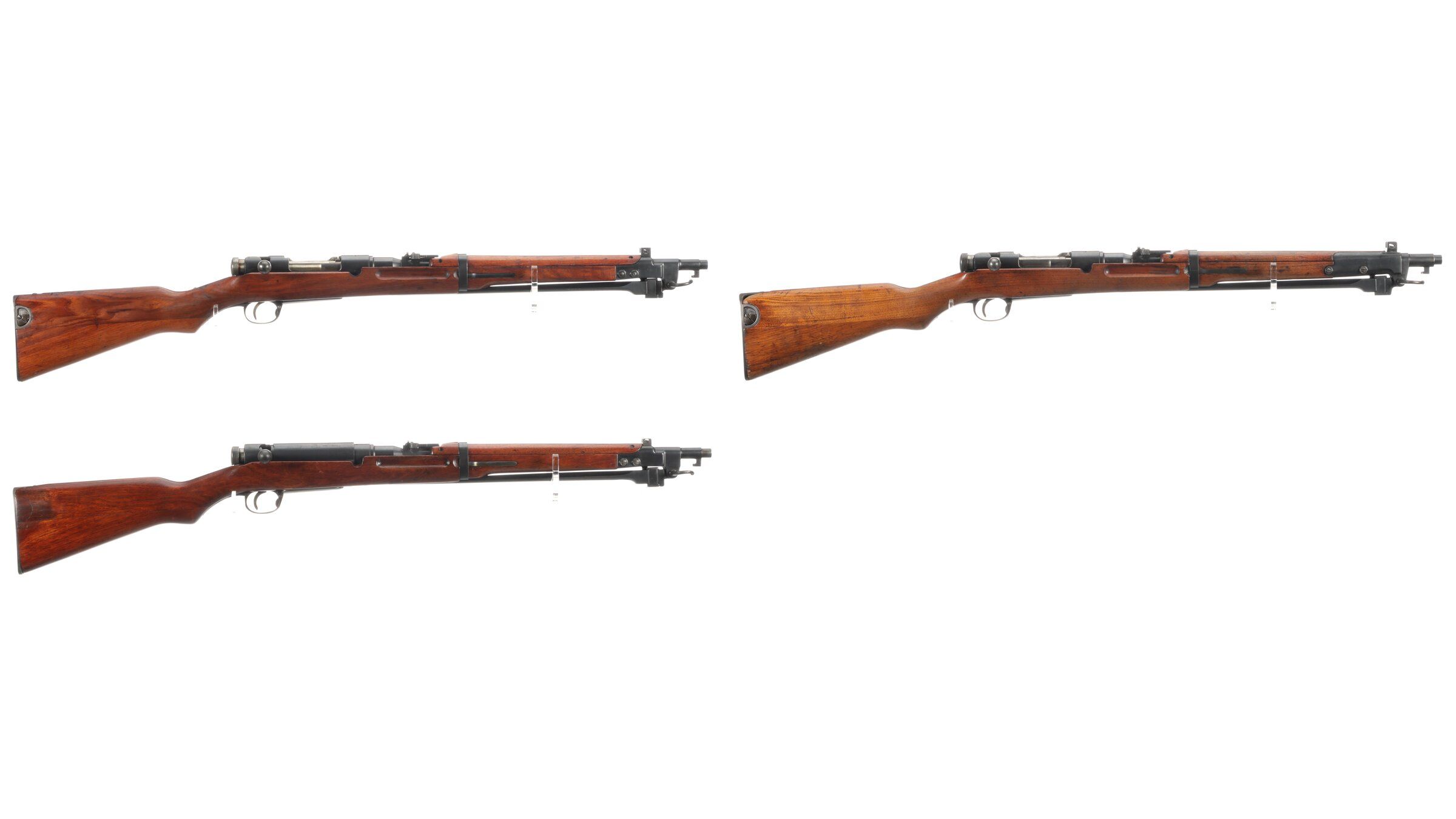 Three Japanese Arisaka Bolt Action Carbines with Bayonets | Rock Island ...