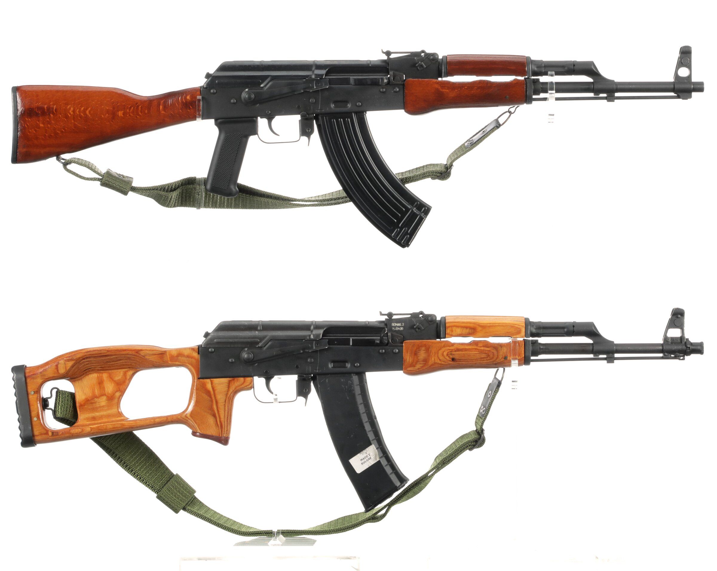 Two Romanian Kalashnikov Pattern Semi-Automatic Rifles | Rock Island ...