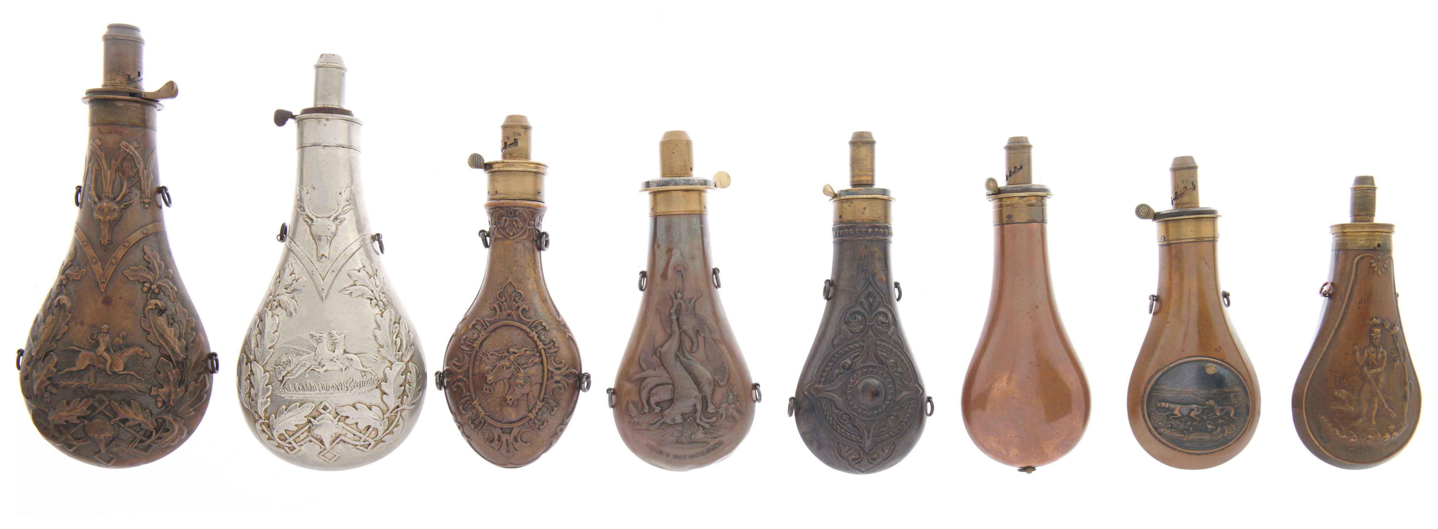 Eight Powder Flasks and a Copy of "The Powder Flask Book" | Rock Island ...