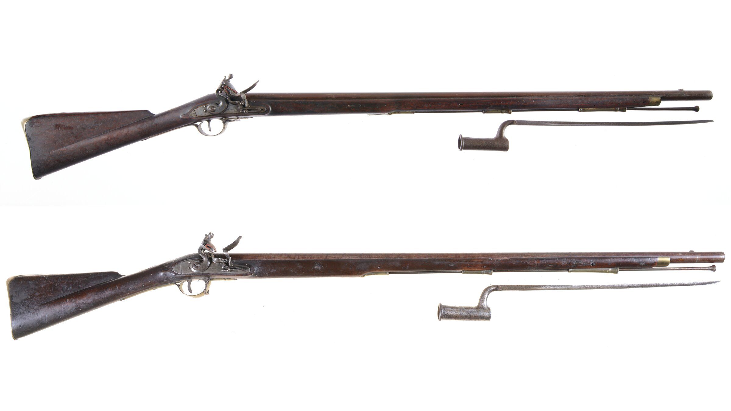 Two Thoresby Volunteers Knubley Flintlock Muskets with Bayonets | Rock ...